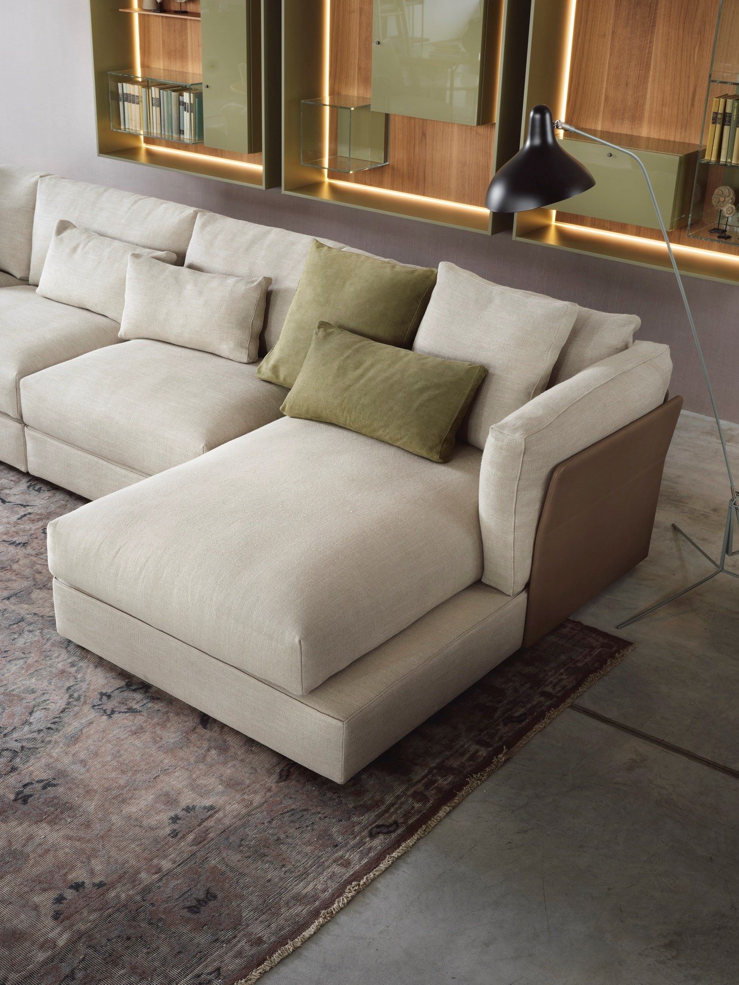 Corner sectional modular fabric sofa GROOVY By Lema