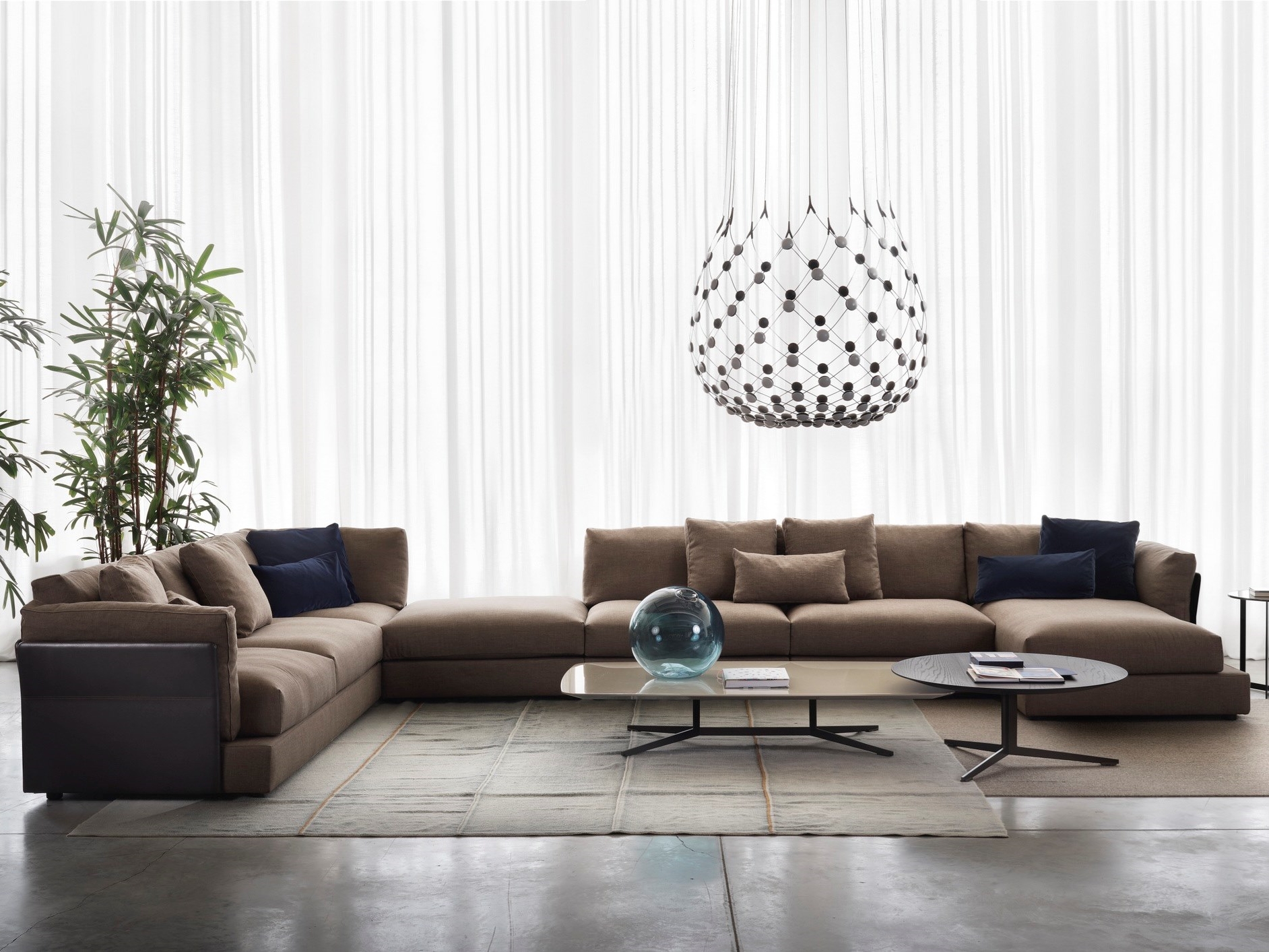 Corner sectional modular fabric sofa GROOVY By Lema