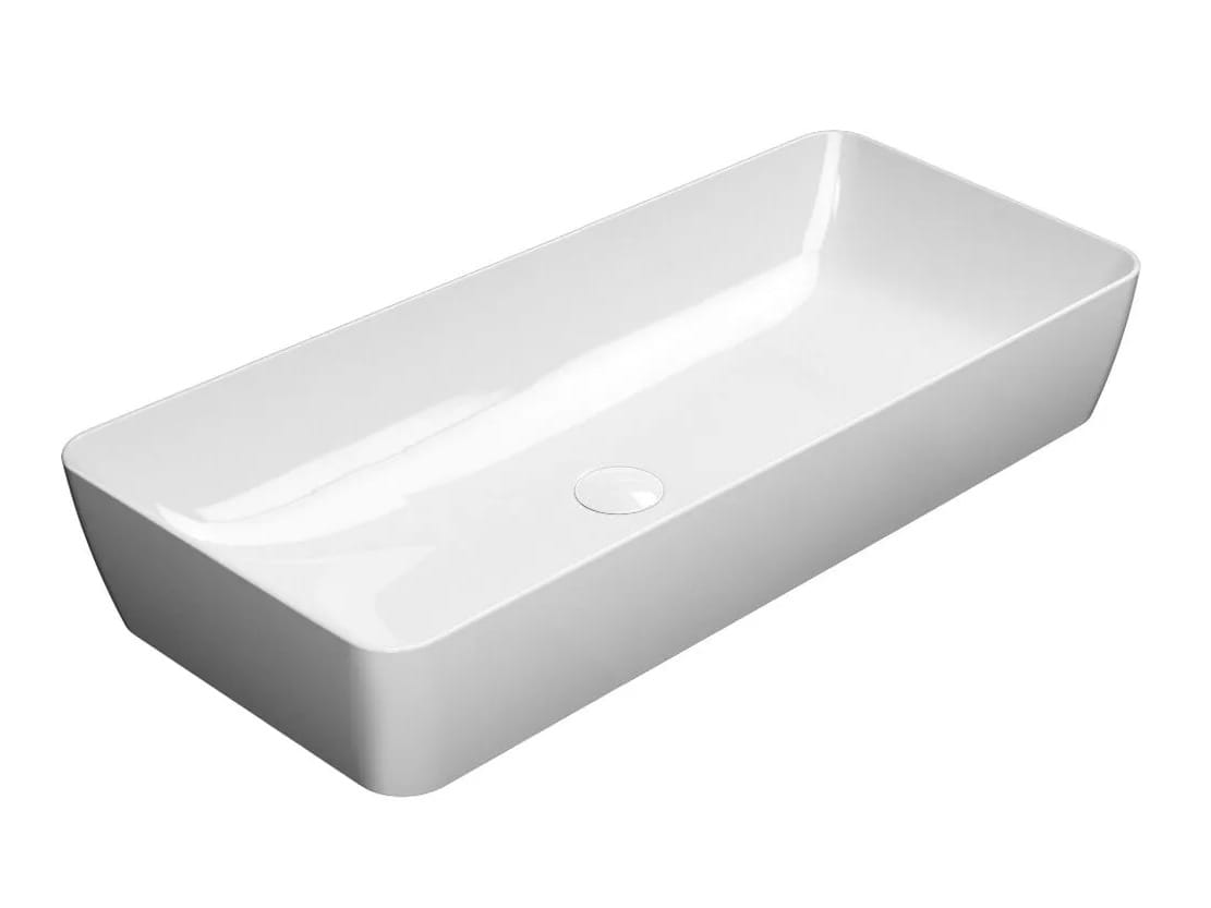 Lavabo da appoggio rettangolare in ceramica NUBES 80X40 - GSI ceramica ...