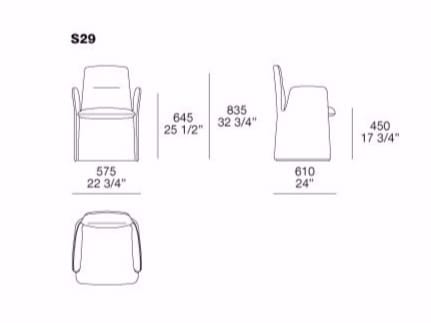 Upholstered fabric chair with armrests GUEST By Poliform design Rodolfo ...