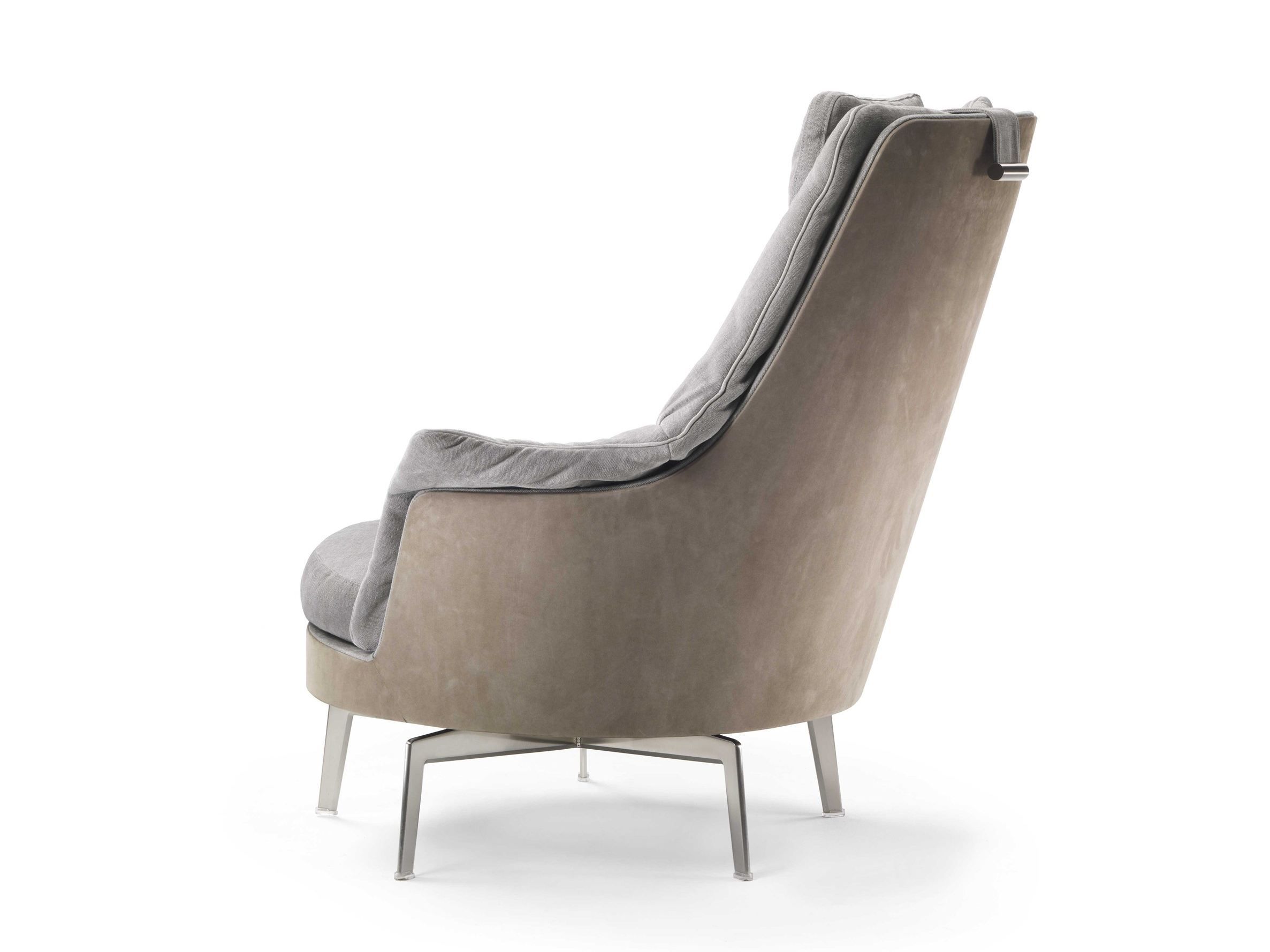 Swivel high-back fabric armchair GUSCIOALTO LIGHT By Flexform