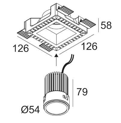 GYN D | Square spotlight Recessed LED square spotlight By Delta Light