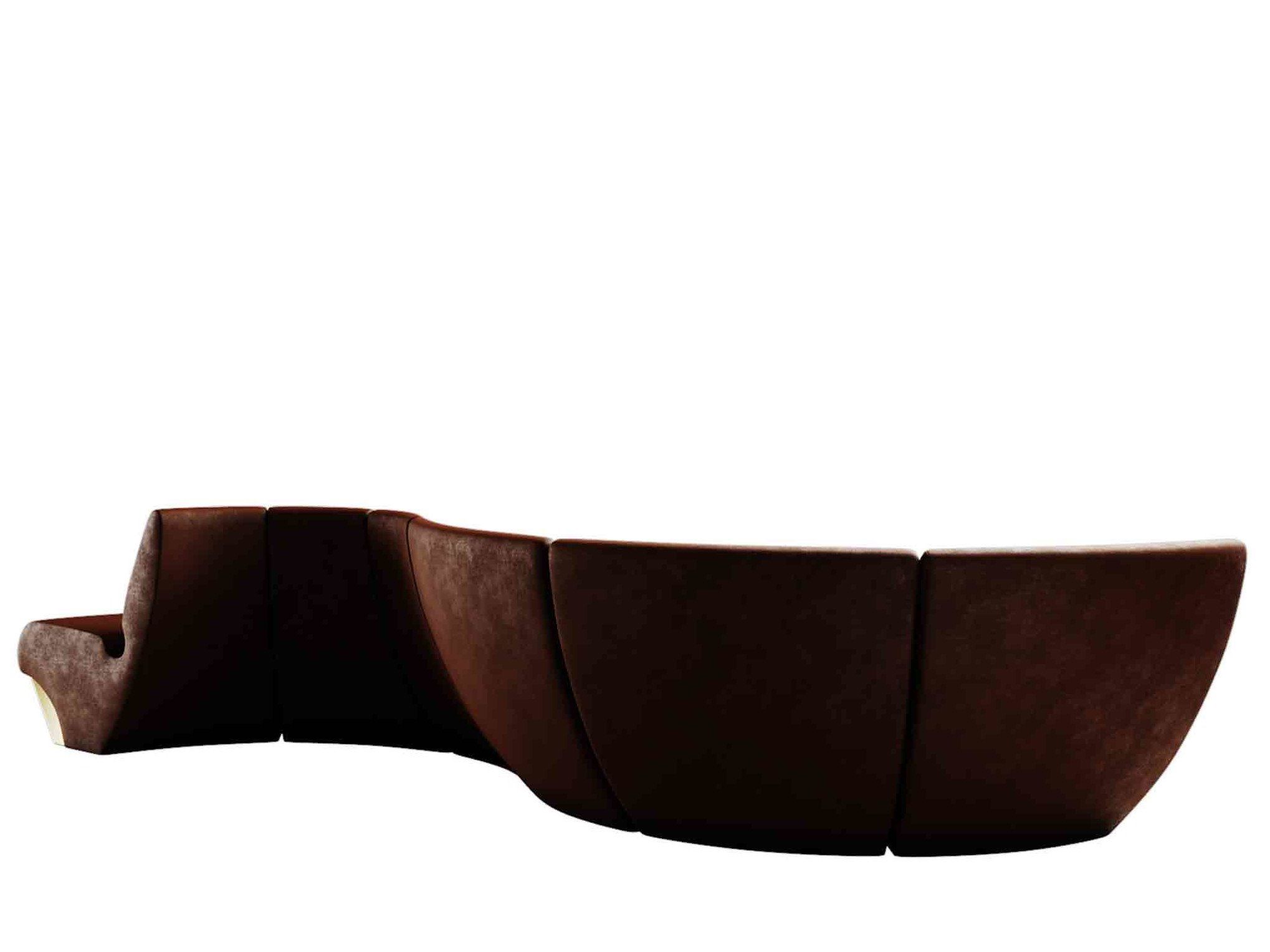 Sectional velvet sofa GYVATÉ SERPENTINE By HOMMÉS