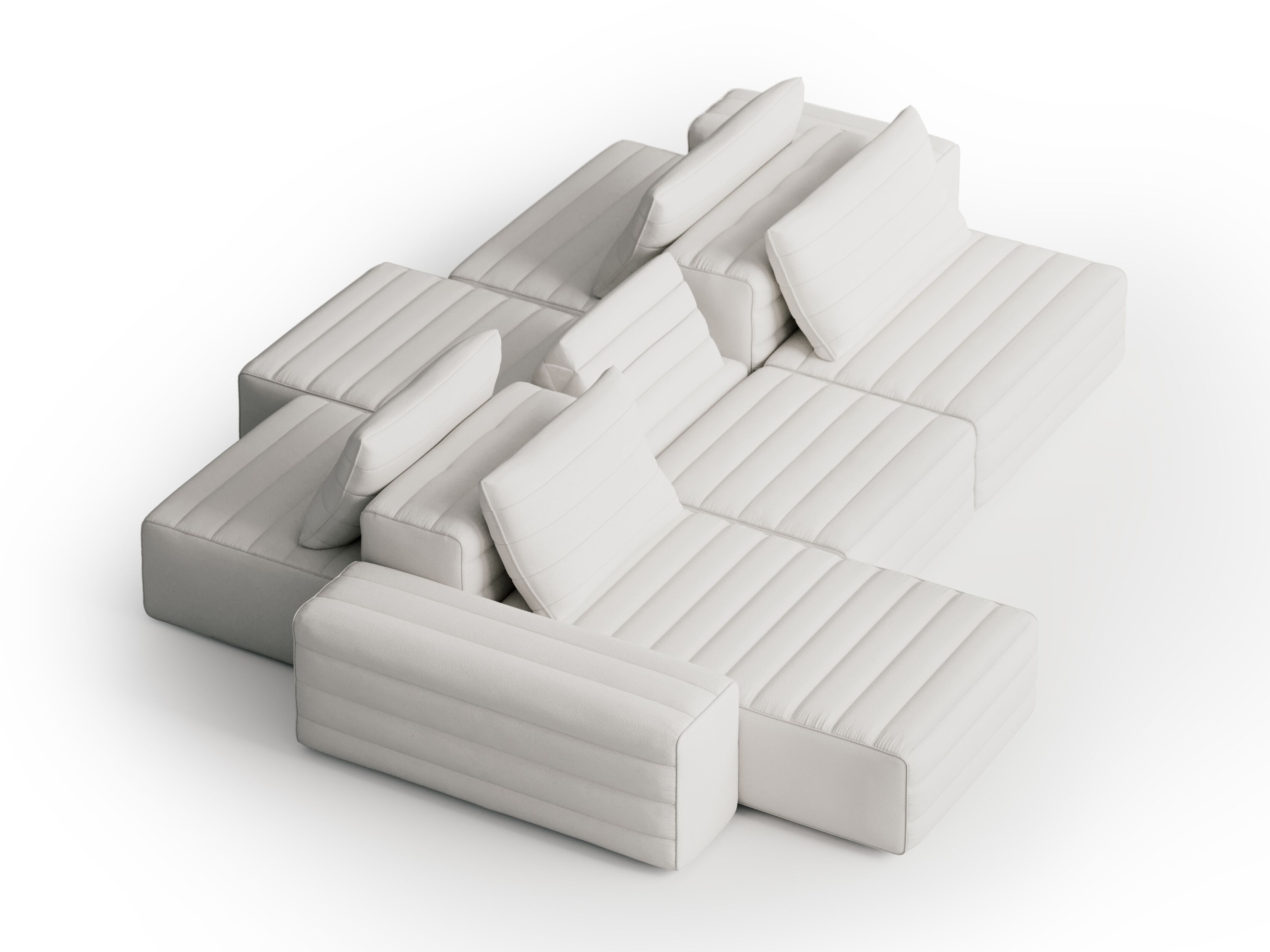 SAMET G Sofá modular de doble cara de tela con chaise-longue By Gervasoni