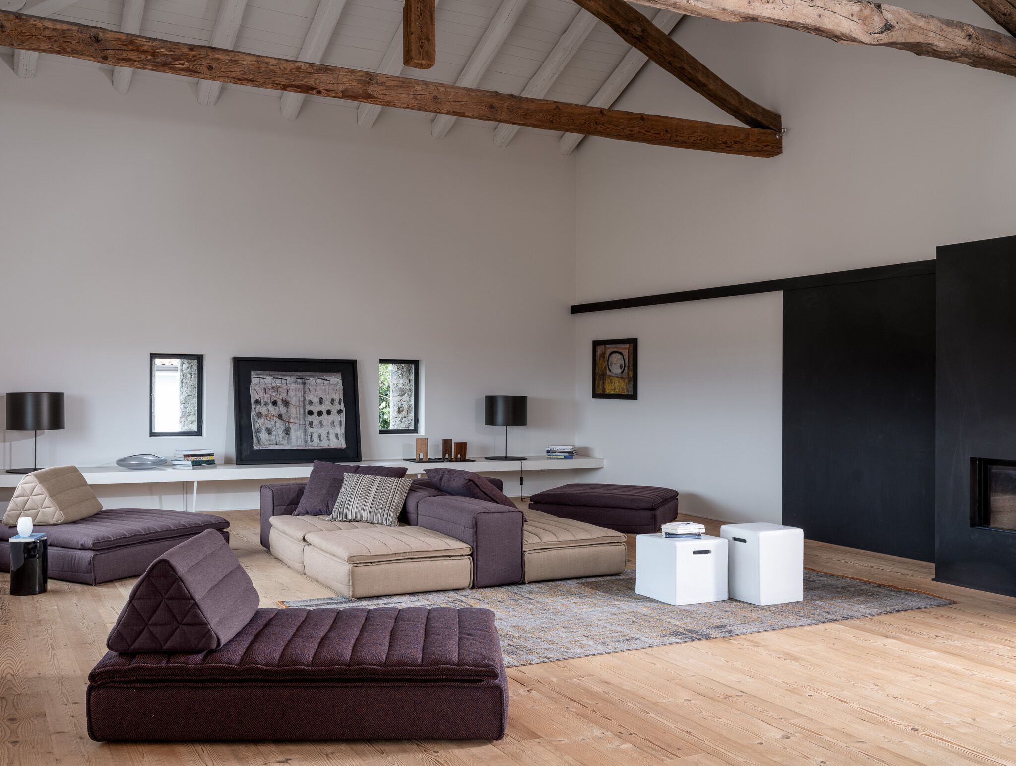 SAMET LOW D Double-sided 4 seater fabric sofa By Gervasoni