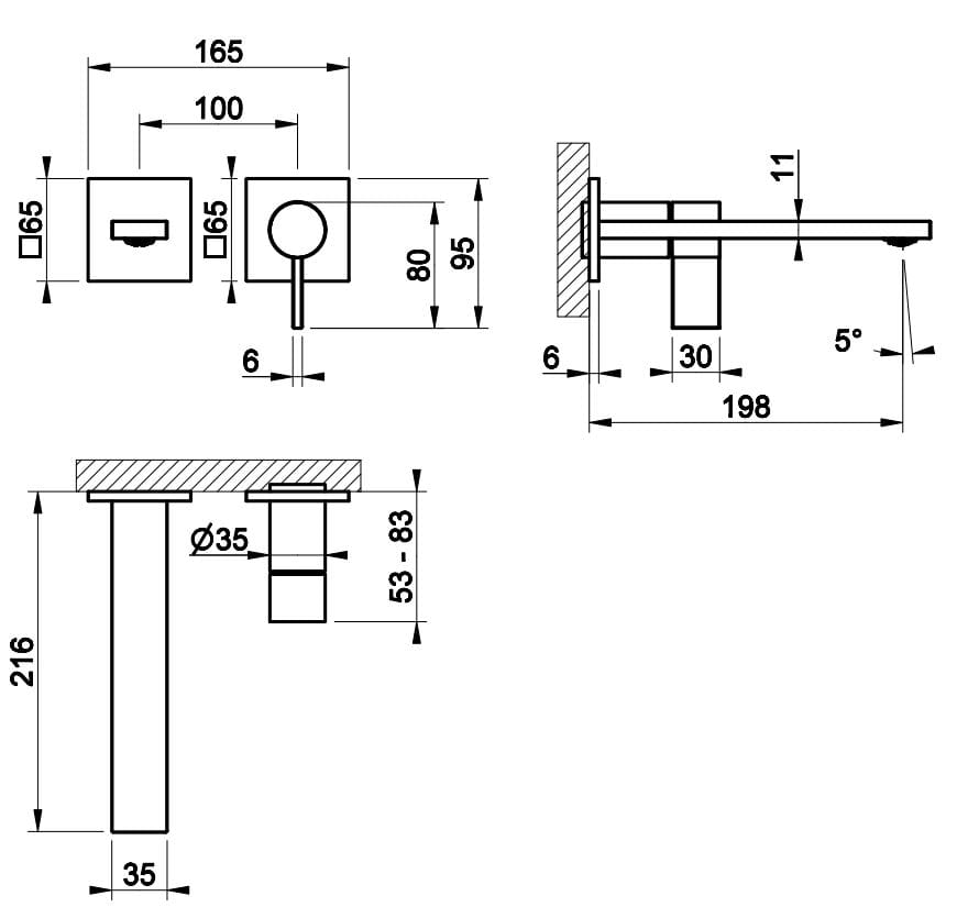 INVERSO RIGATO Torneira para lavatório By Gessi