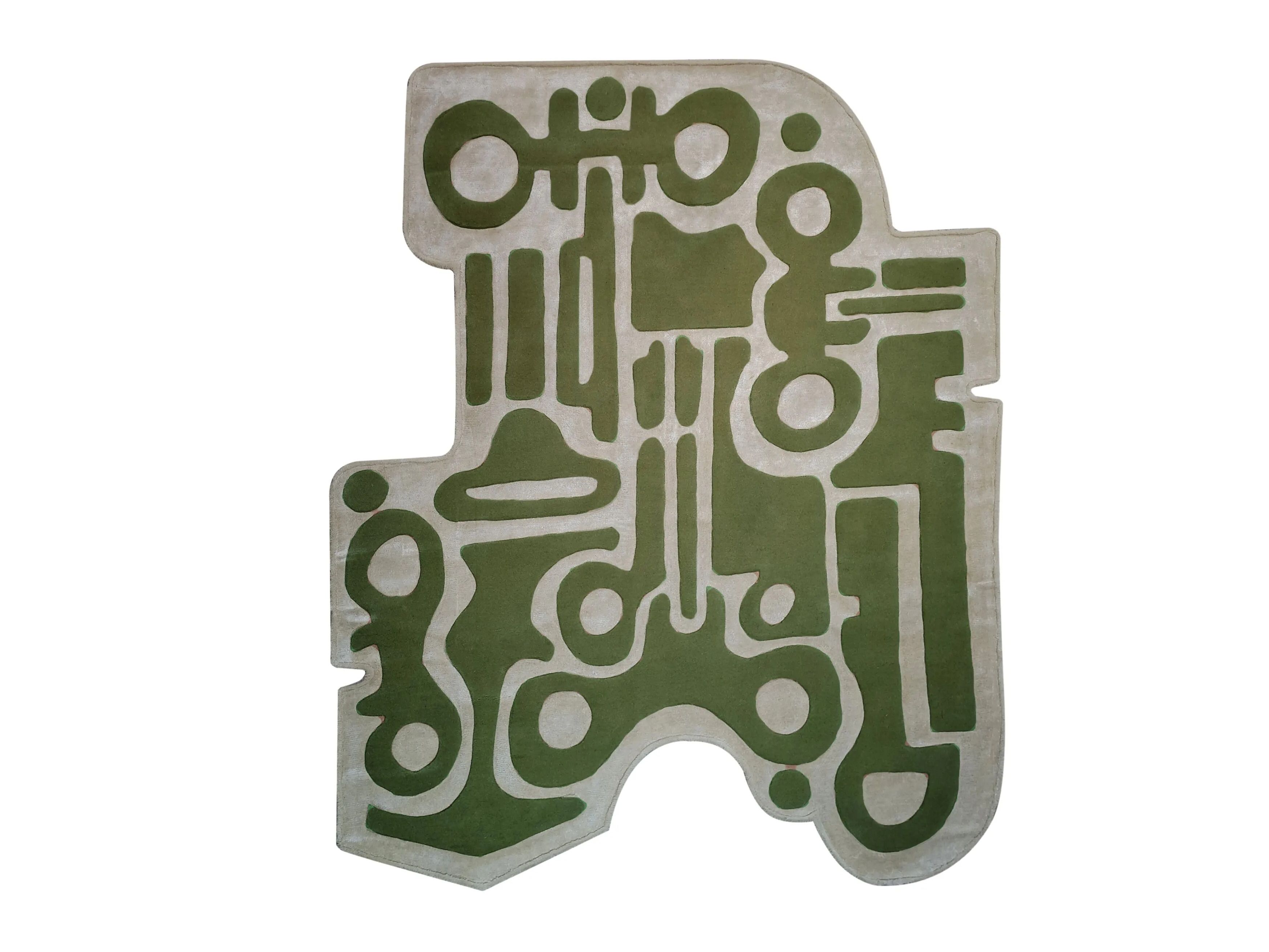 KEYS Handmade Bamboo silk and wool rug By Ghodrati Rug