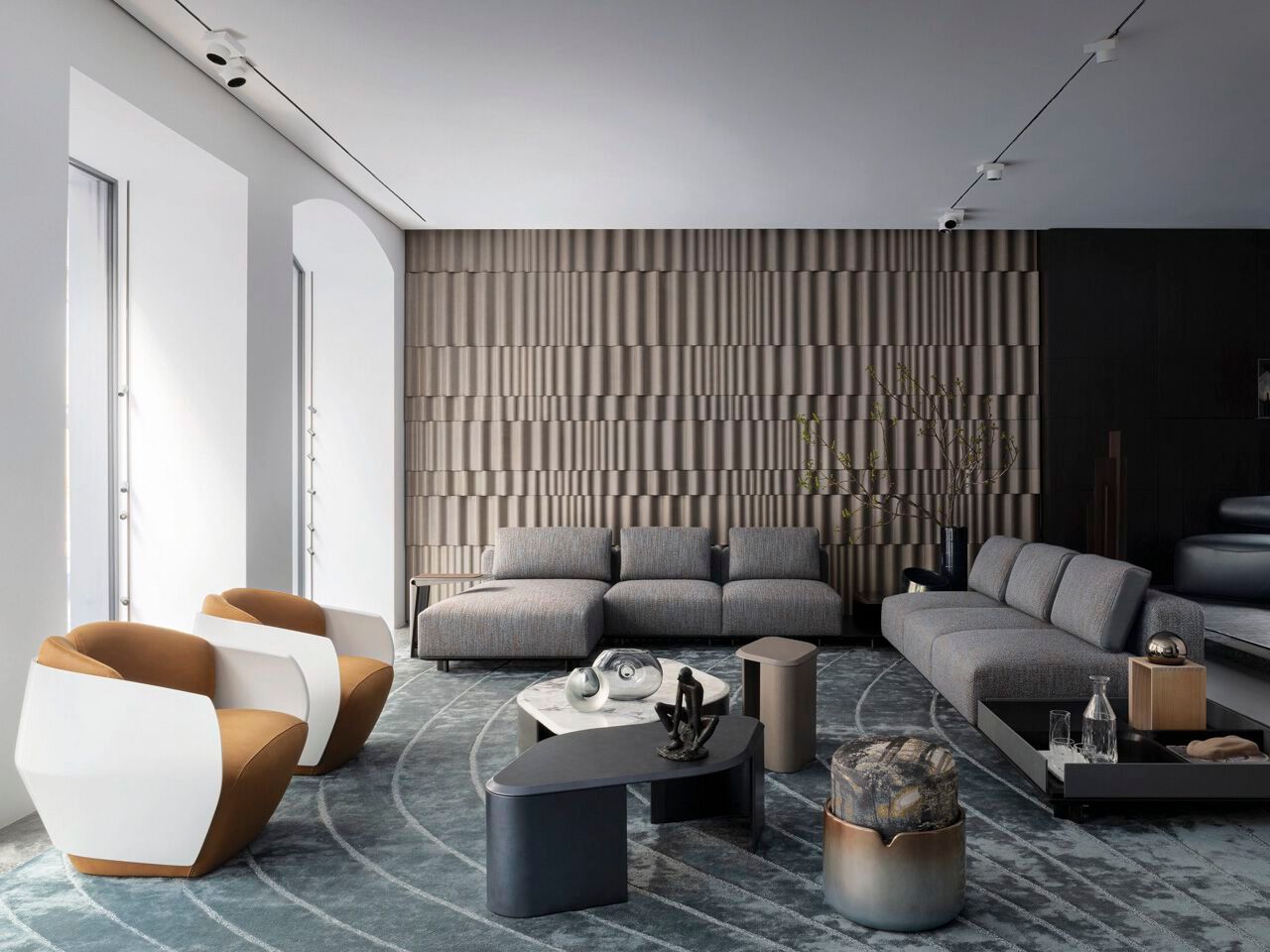 LIGEA Marble and metal coffee table By Giorgetti