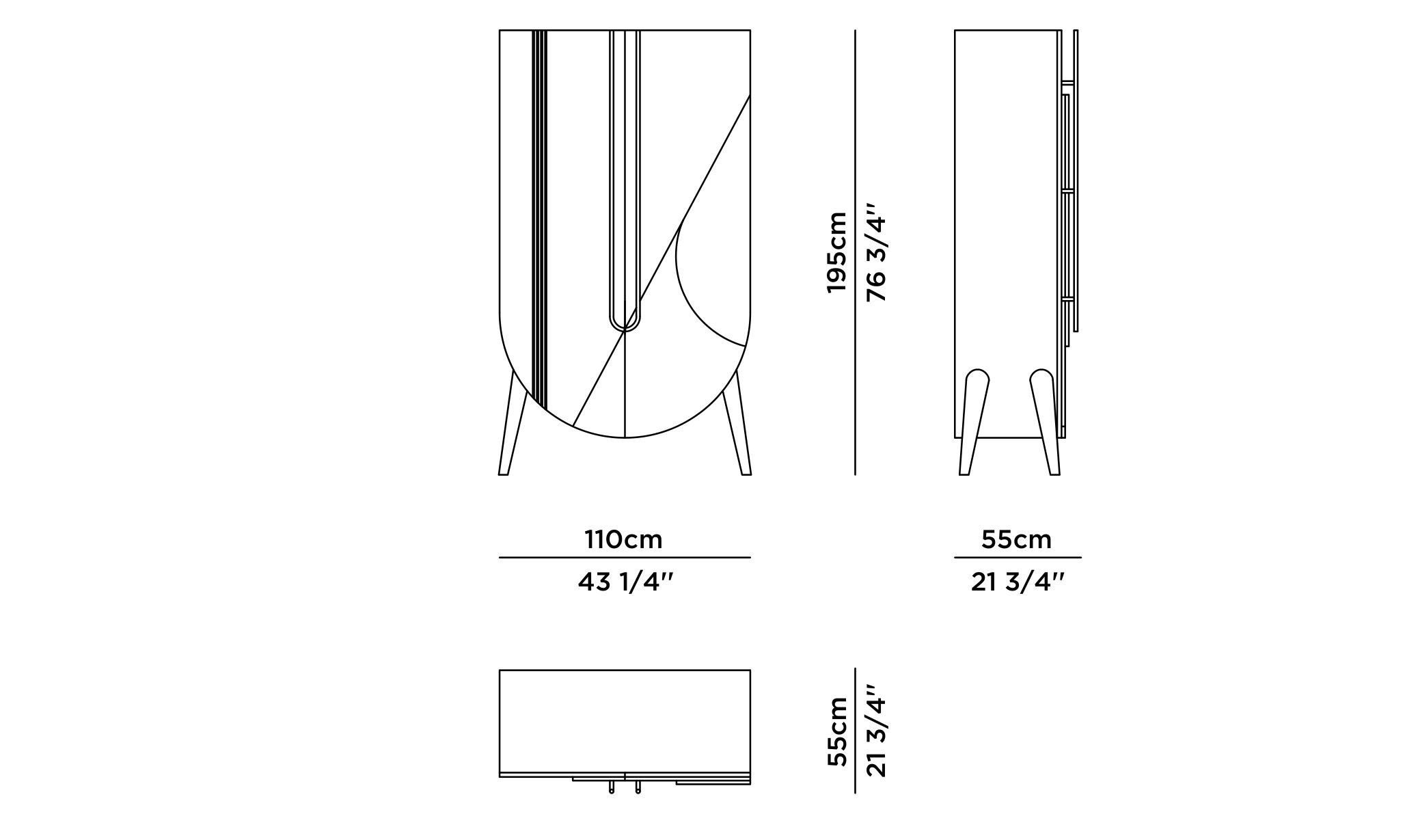 SAQRIS Wooden highboard with integrated lighting By Greenapple