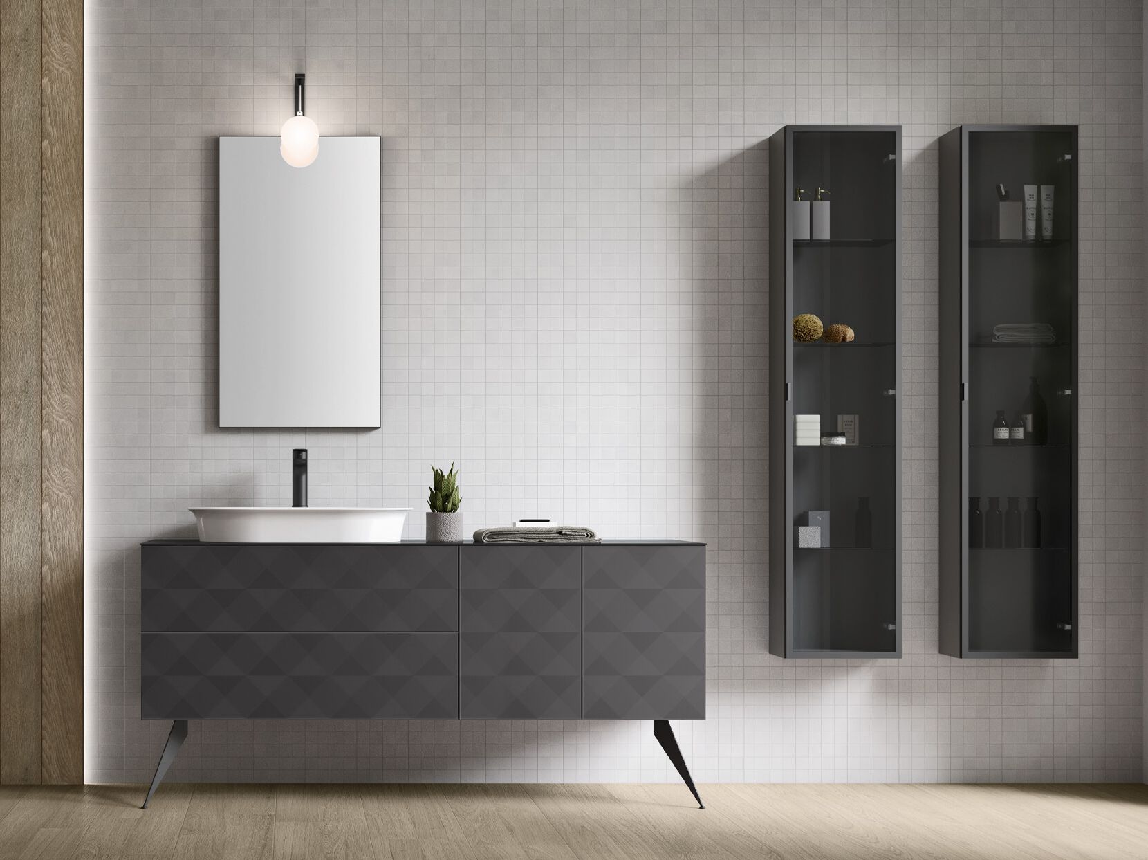 ECLIPSE ECL01 Single console sink with cabinets By Gruppo Geromin