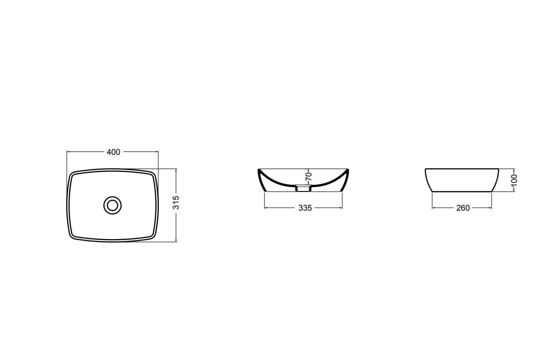 H 10 | Lavabo rectangulaire Vasque à poser rectangulaire en céramique ...