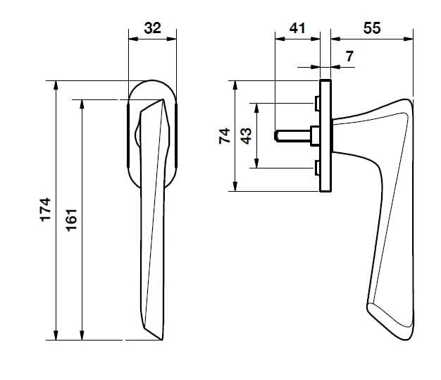 H384 CR | Window handle Brass window handle on rose By Valli | design ...