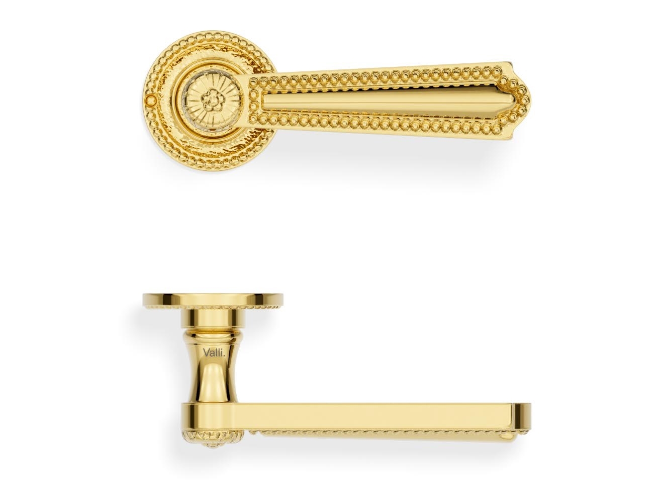 H 123 LUIGI XVI | VALLI - LAB Brass door handle on rose By Valli