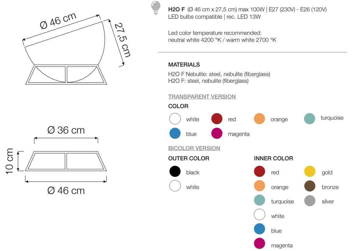 LED direct light Nebulite® floor lamp H2O F NEBULITE By In-es.artdesign