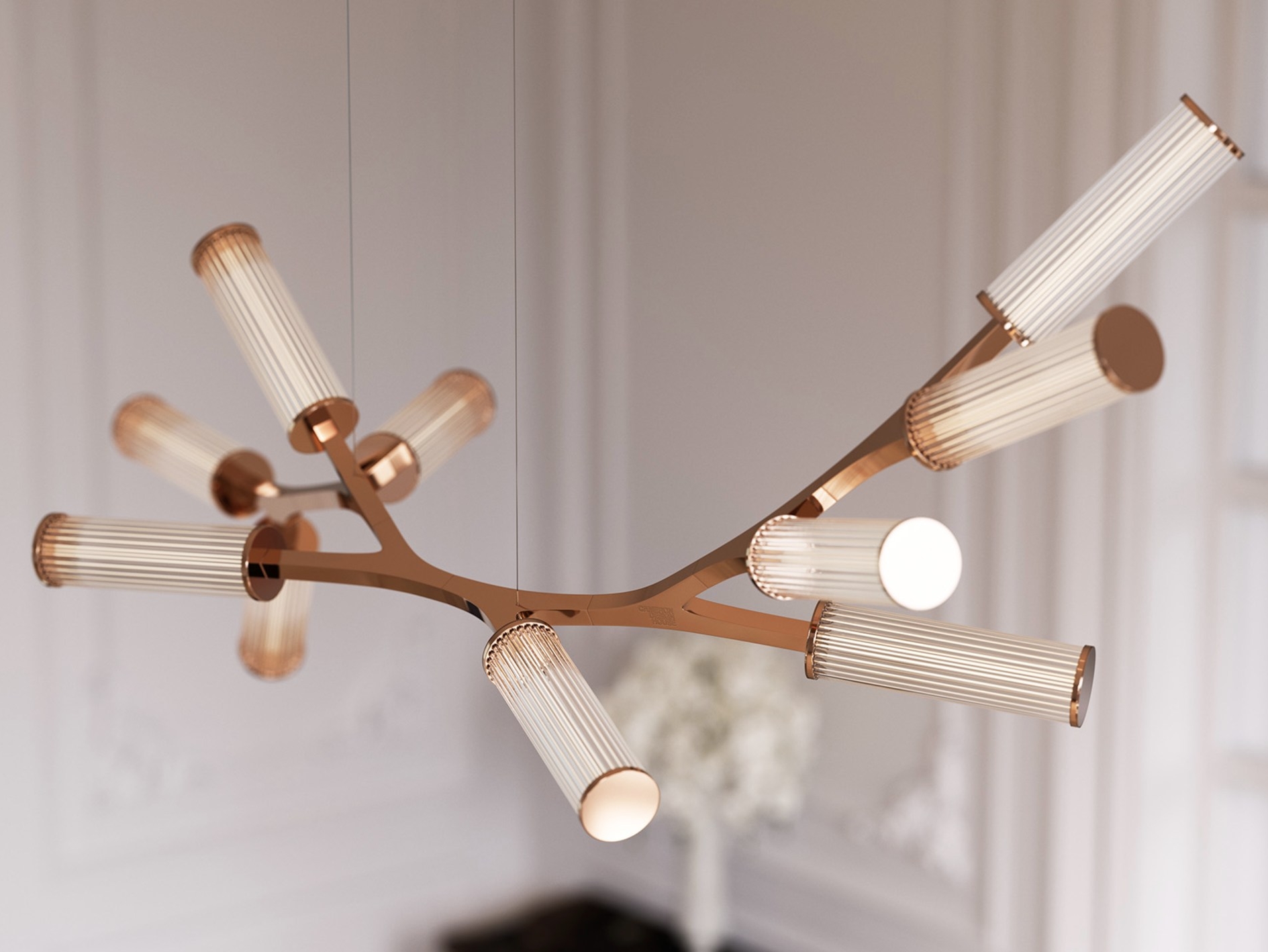 Direct light brass pendant lamp HAARA TEN By Cameron Design House