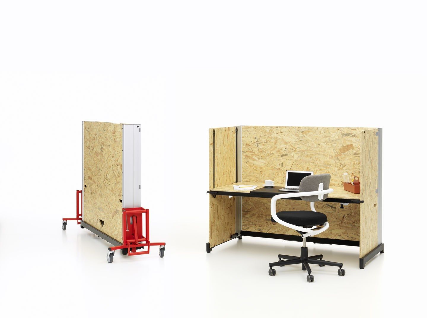 HACK Height-adjustable folding OSB office desk By Vitra | design ...