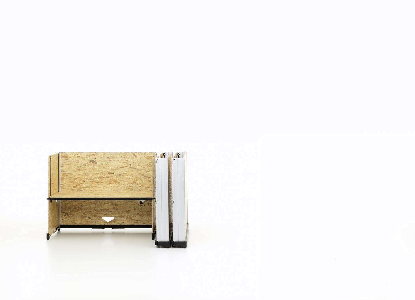 HACK Height-adjustable folding OSB office desk By Vitra | design ...