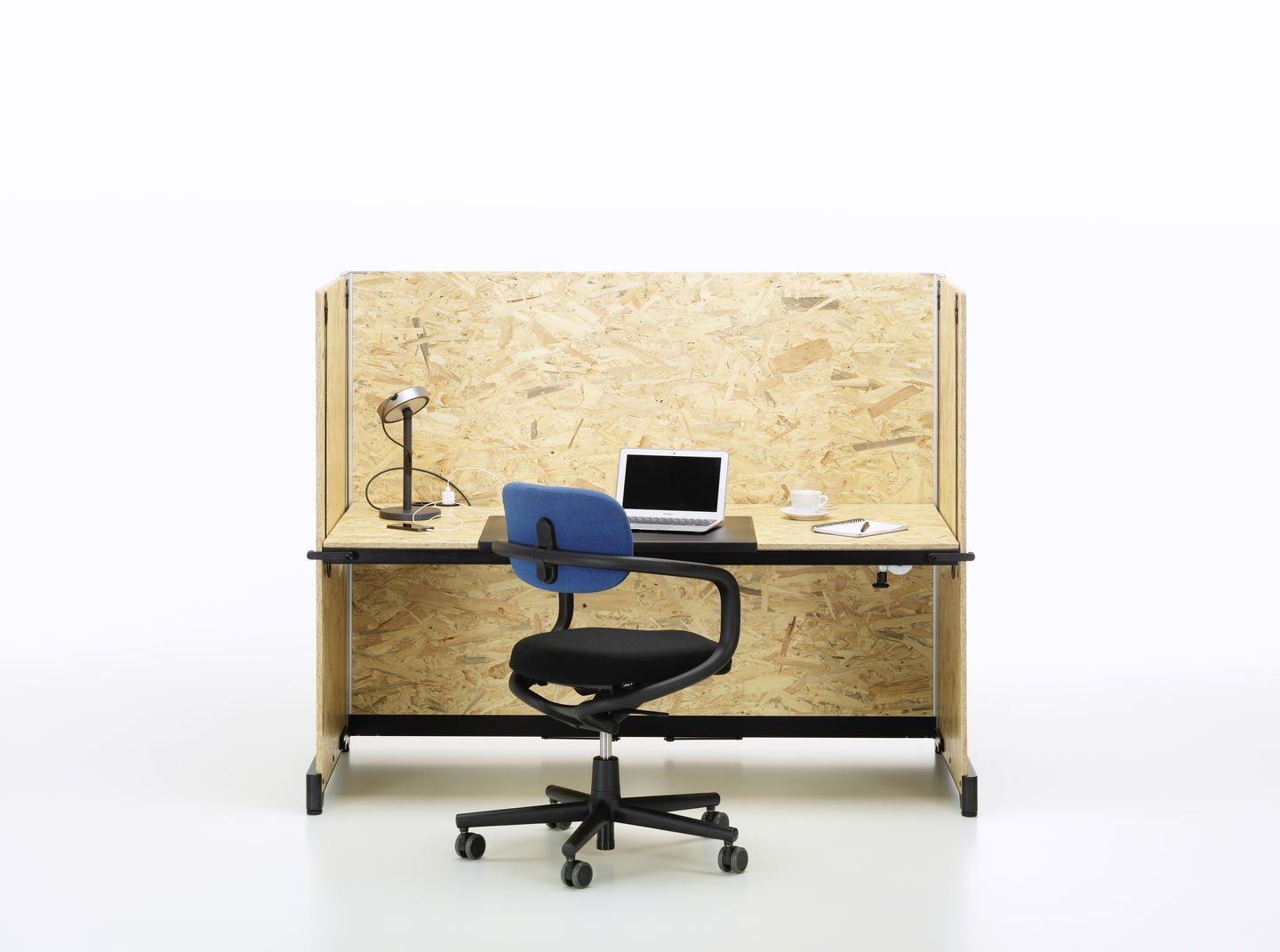 Height-adjustable folding OSB office desk HACK By Vitra design ...