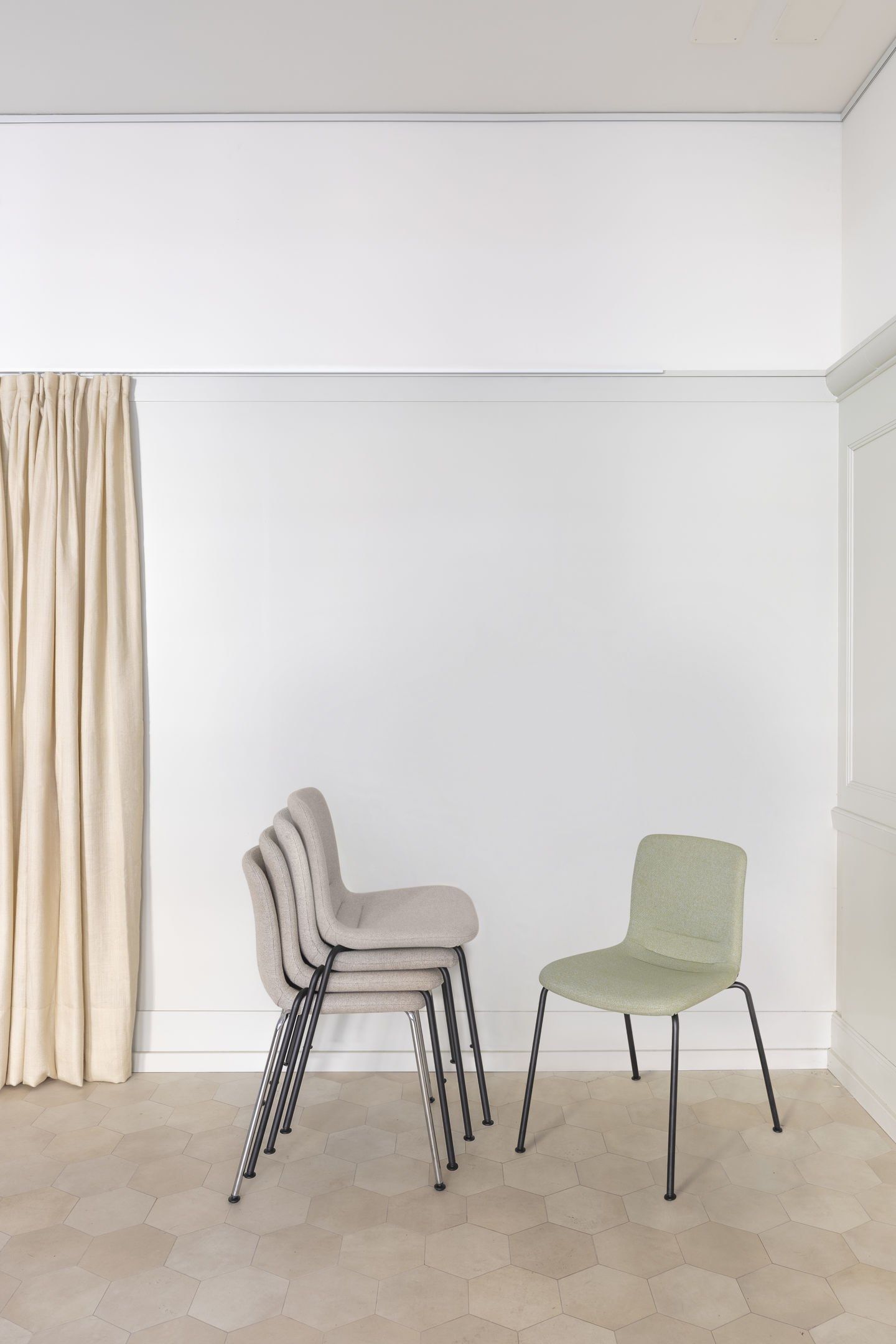 HAL SOFT TUBE STACKABLE Upholstered stackable fabric chair By Vitra ...