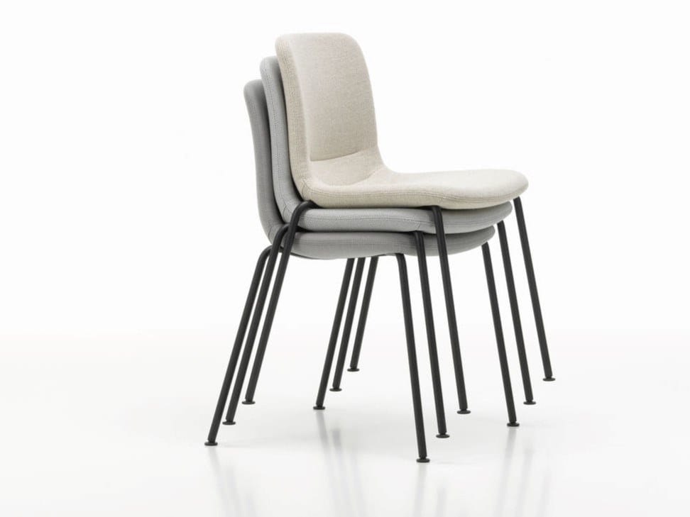 HAL SOFT TUBE STACKABLE Upholstered stackable fabric chair By Vitra ...