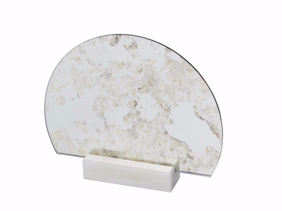 Countertop round mirror HALF-MOON MARBLE By Kristina Dam Studio