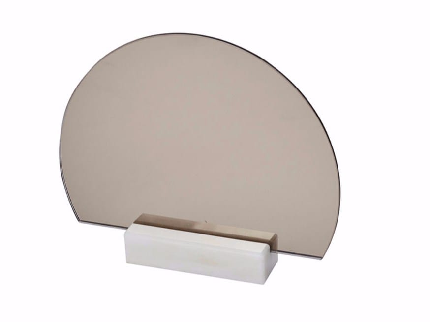Countertop round mirror HALF-MOON MARBLE By Kristina Dam Studio