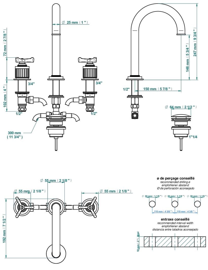 HAMPTONS Basin mixer By THG Paris | design Charles Zana