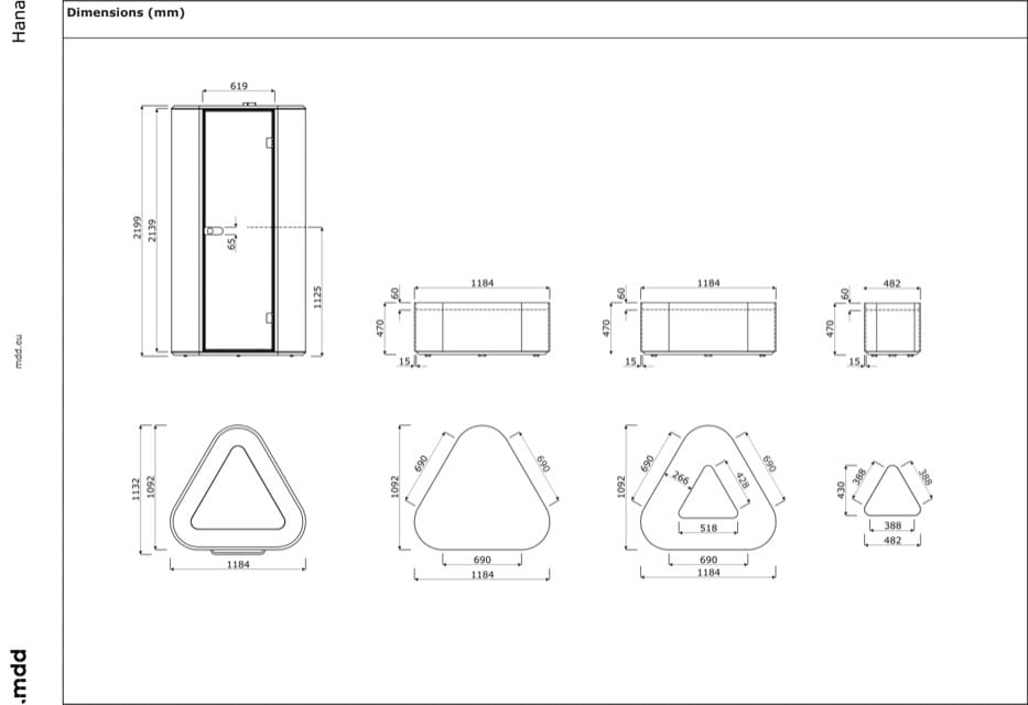 HANA Acoustic phone booth with built-in lights By MDD | design Dymitr ...