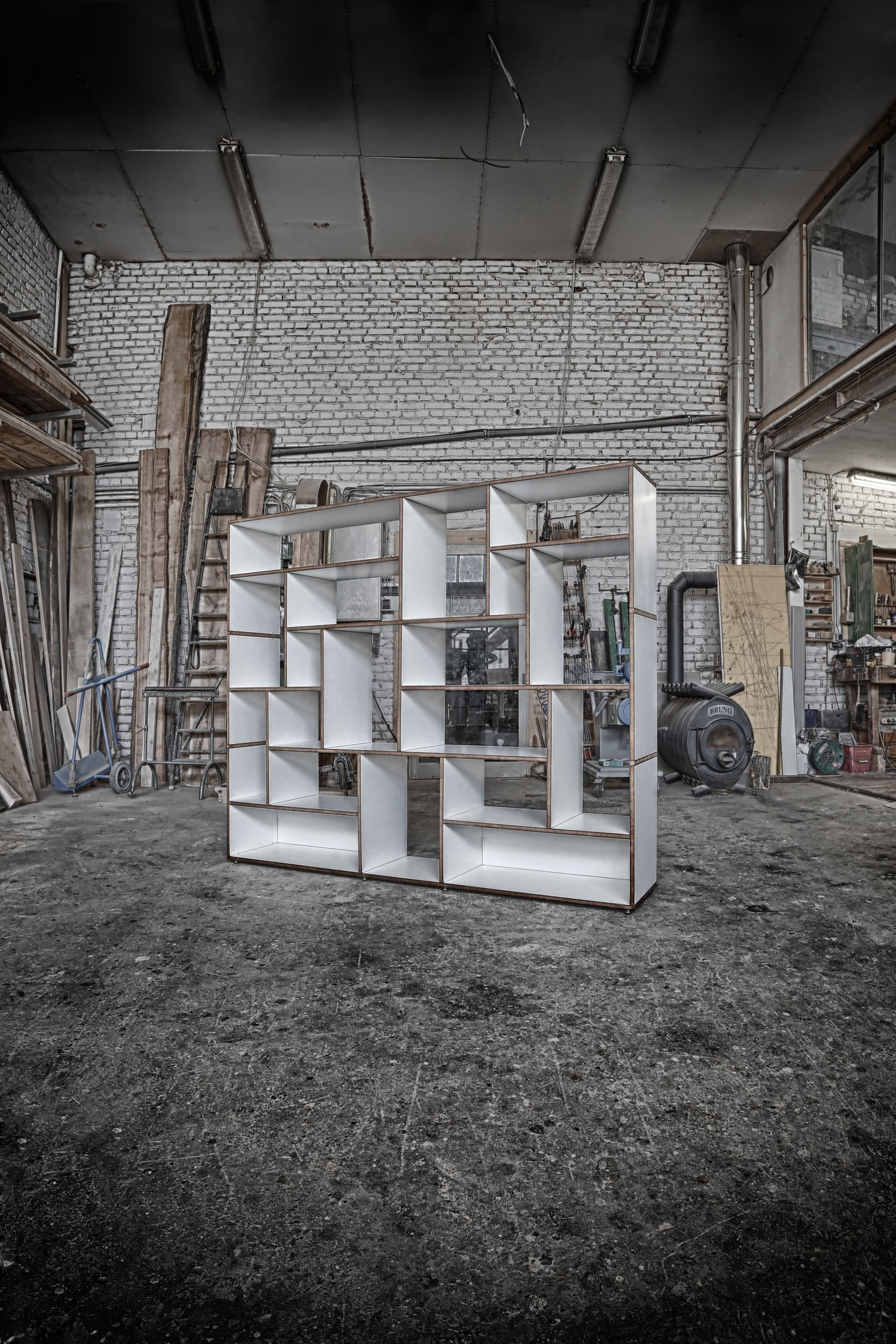 Open modular MDF bookcase HANIBAL By Tojo Möbel design FLOID Product Design