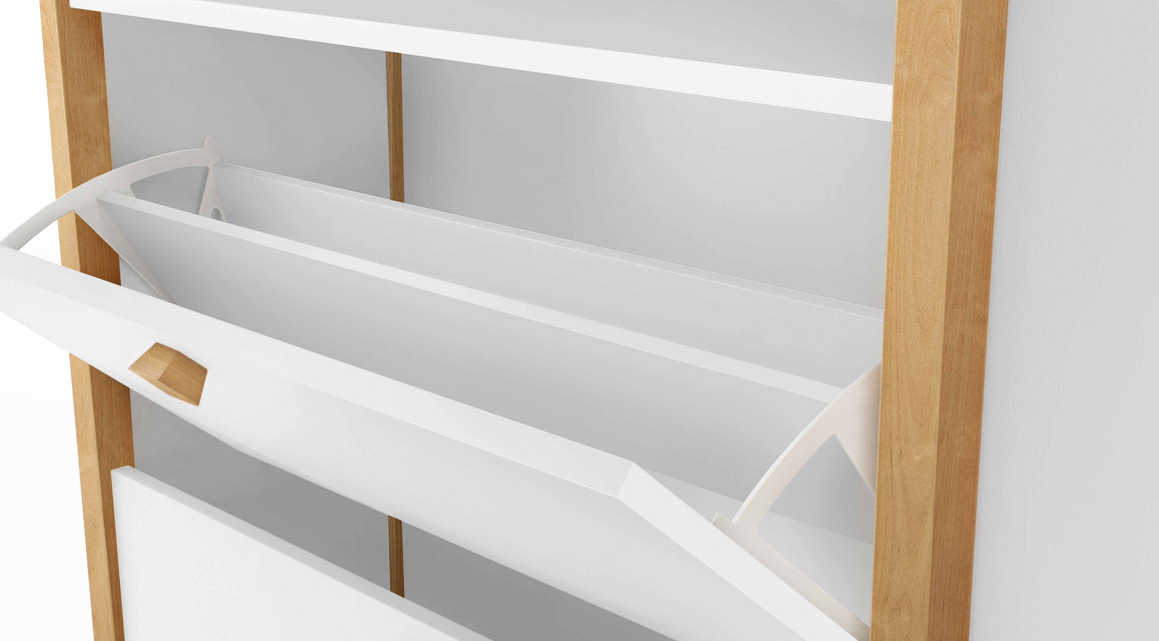 HANNOVER | Melamine-faced chipboard shoe cabinet By Woodman