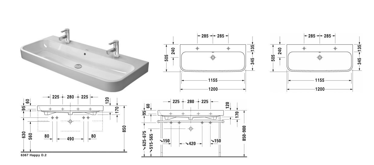 HAPPY D.2 | Lavabo double By Duravit design Sieger Design