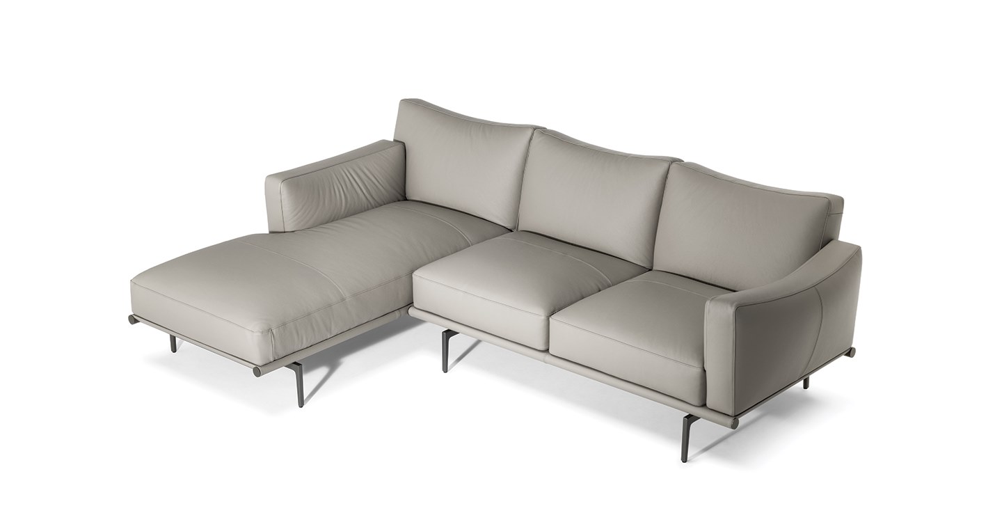 HAPPY JACK Leather sofa with chaise longue By Poltrona Frau | design ...