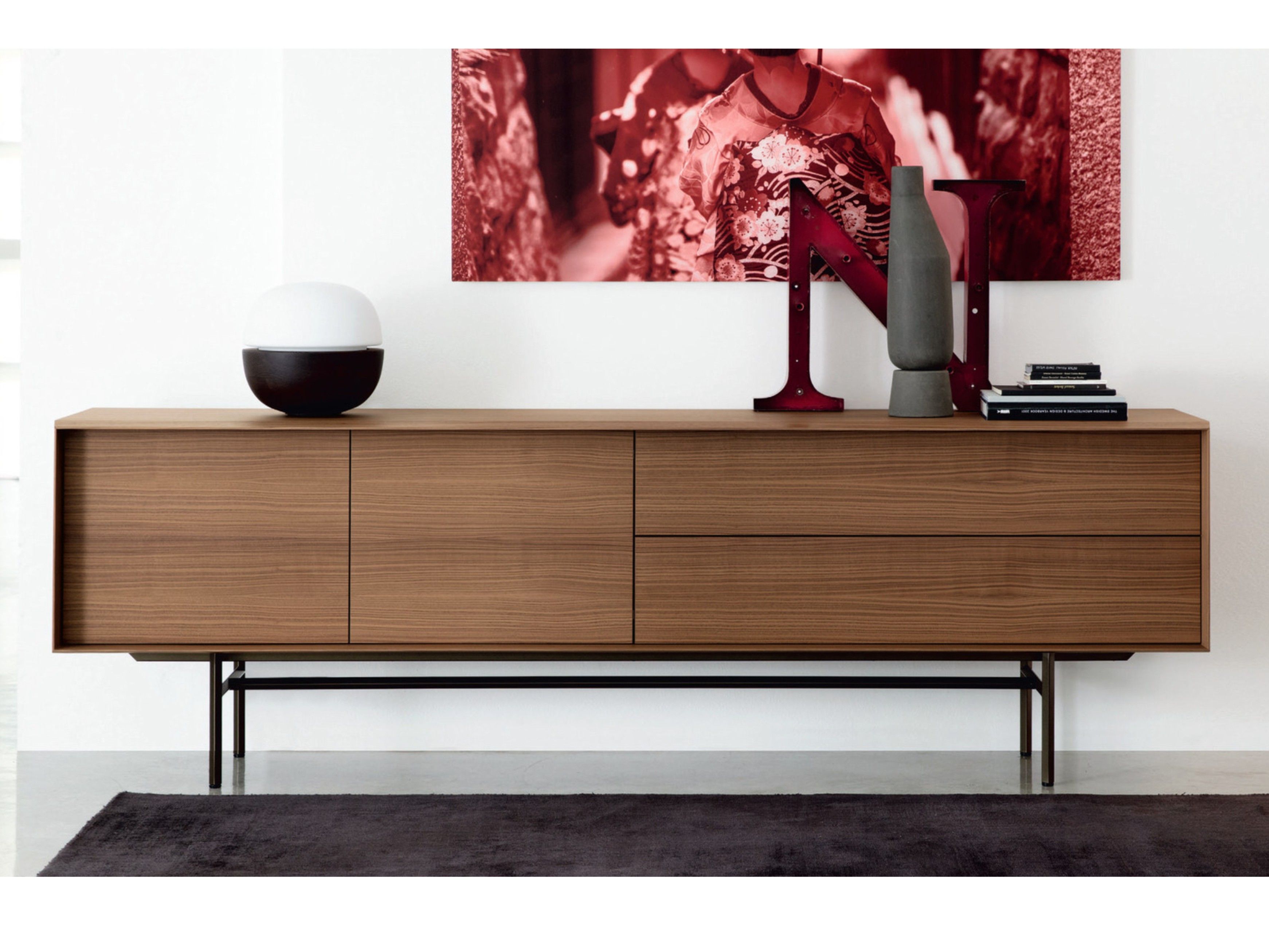 HARALD | Walnut sideboard By Porada design Gino Carollo