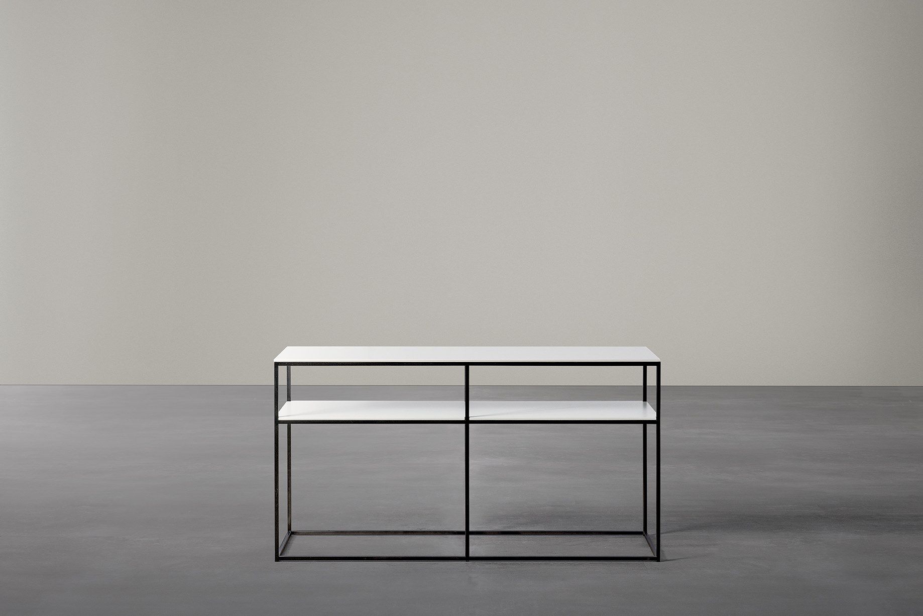 HARDY | Console table with shelving Rectangular wooden console table ...