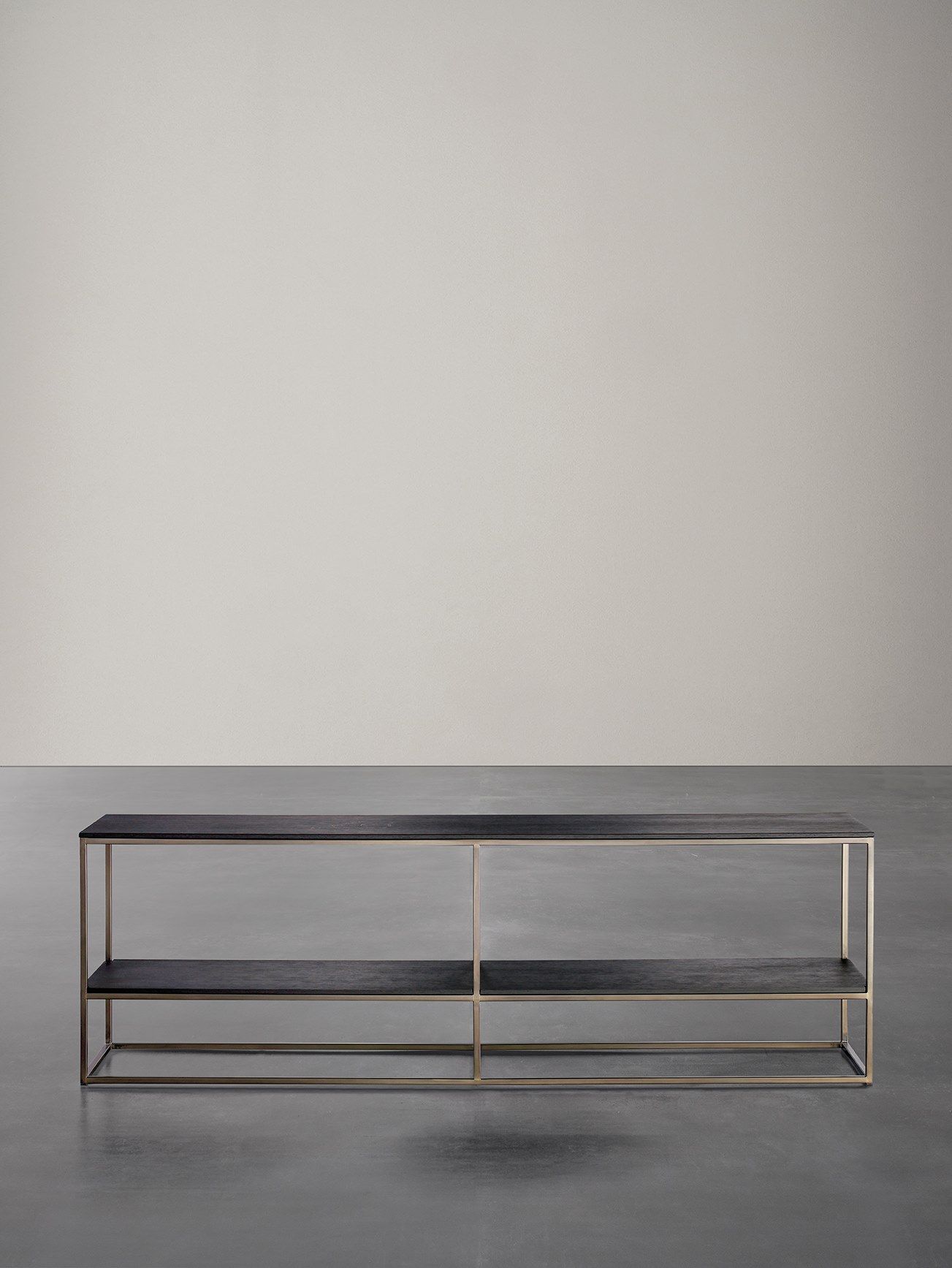 HARDY | Console table with shelving Rectangular wooden console table ...