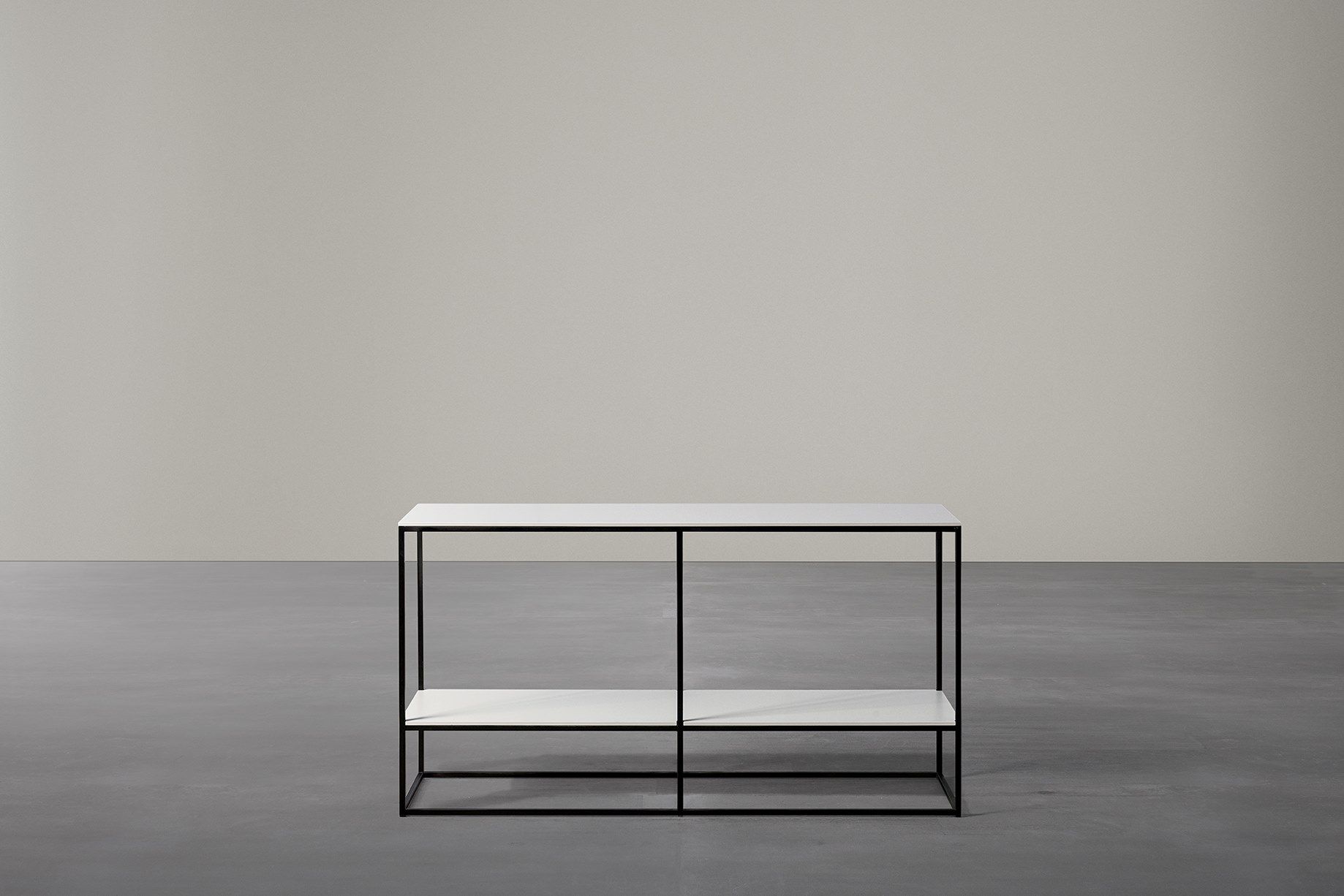 HARDY | Console table with shelving Rectangular wooden console table ...