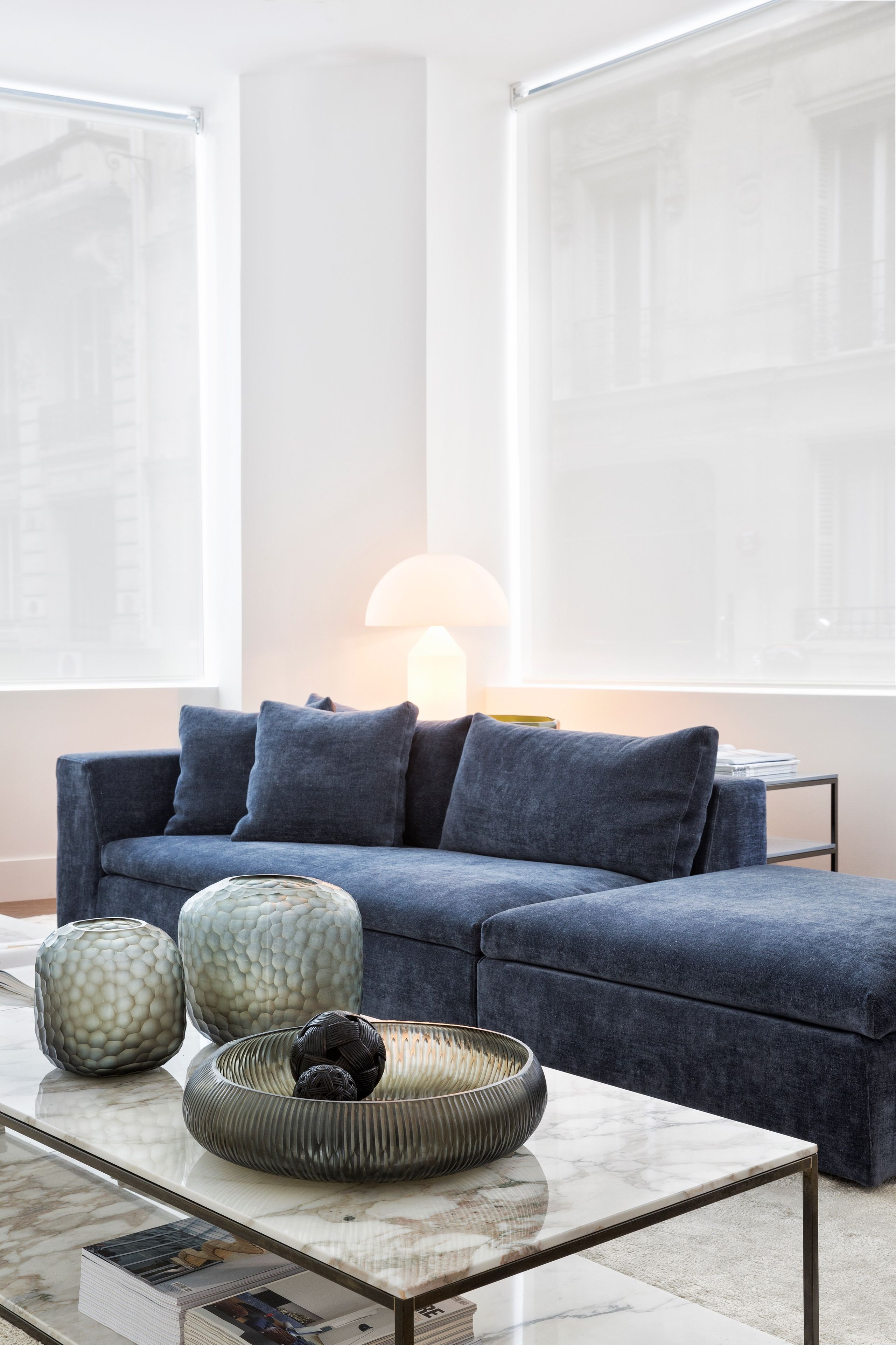 HARDY Low rectangular metal coffee table By Meridiani