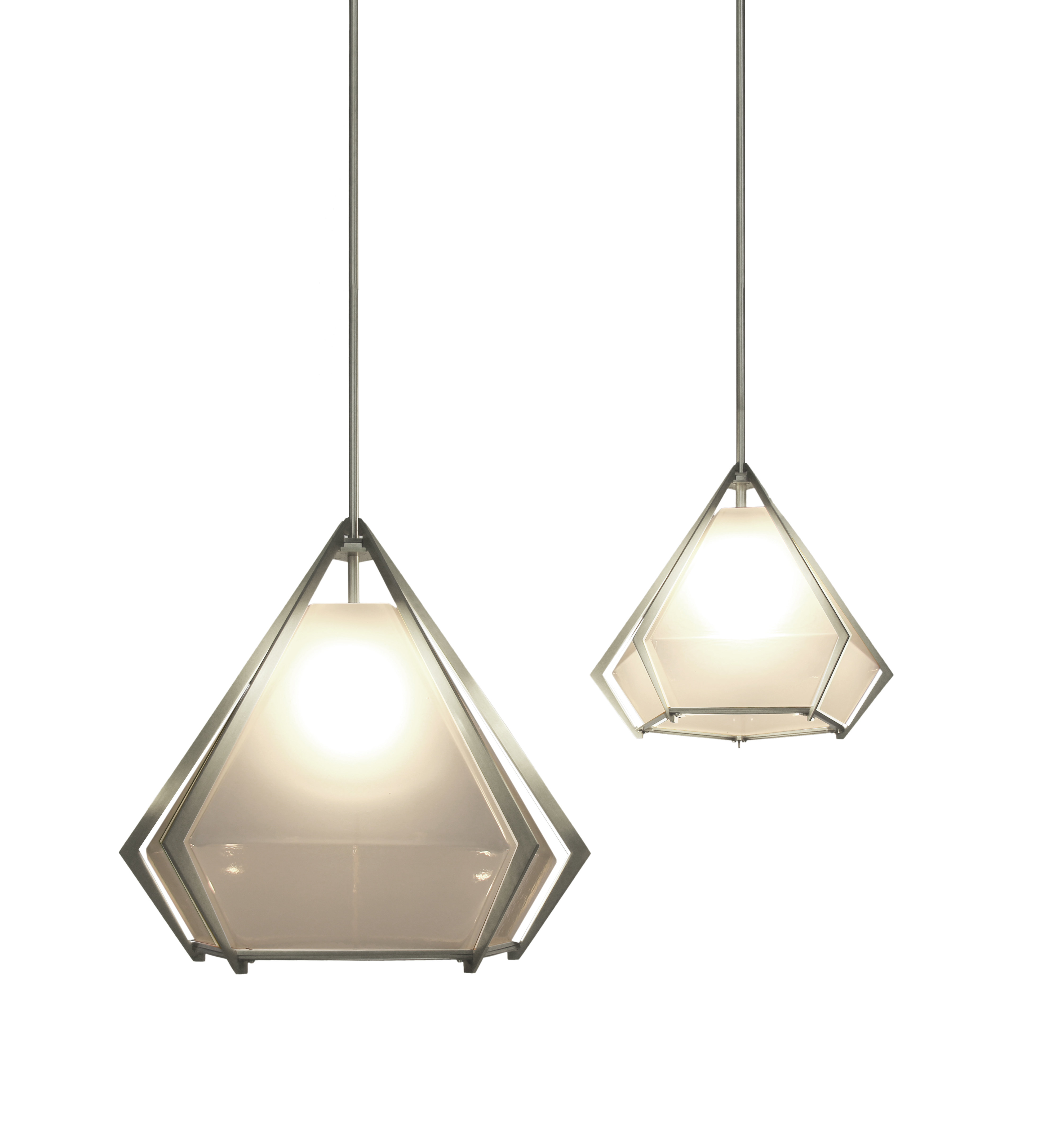 HARLOW LED glass and steel pendant lamp By GABRIEL SCOTT