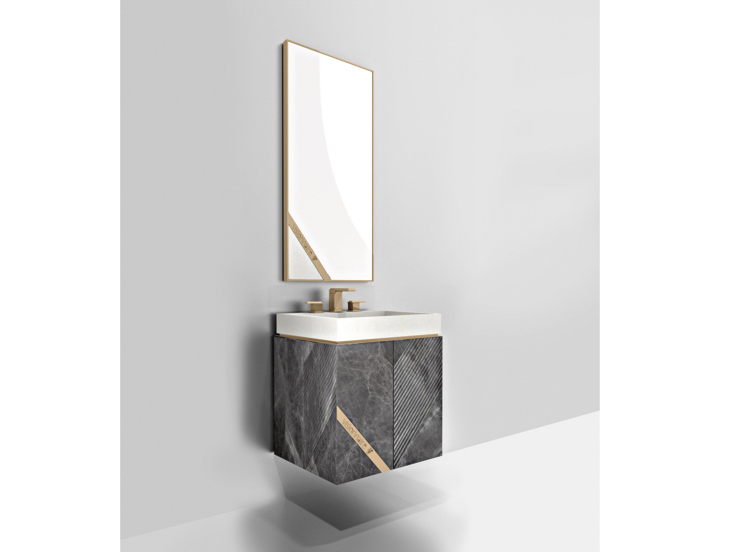 Wall-mounted marble vanity unit with drawers HARMONY | Wall-mounted ...