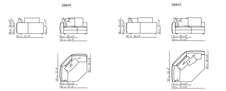 HARPER | Sofa with chaise longue Harper Collection By Flexform design ...