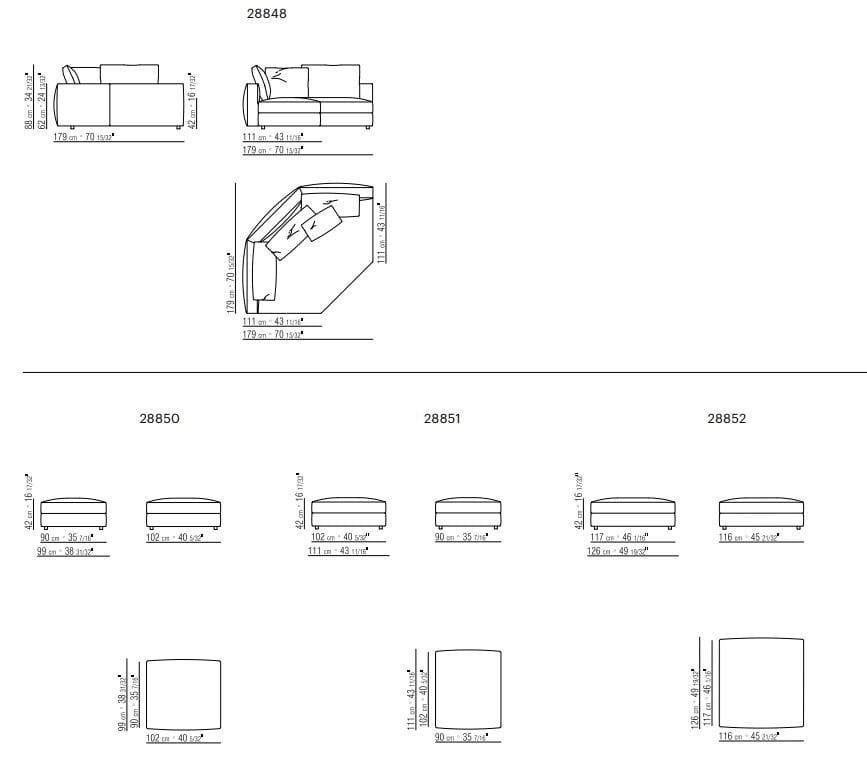HARPER | Sofa with chaise longue Harper Collection By Flexform design ...