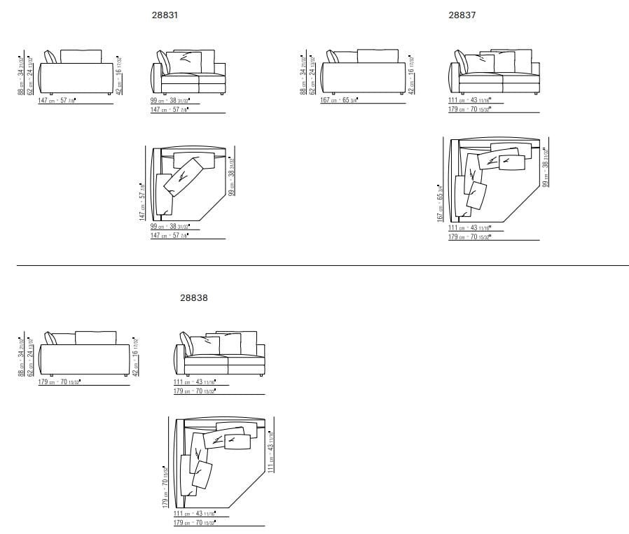 HARPER | Sofa with chaise longue Harper Collection By Flexform design ...