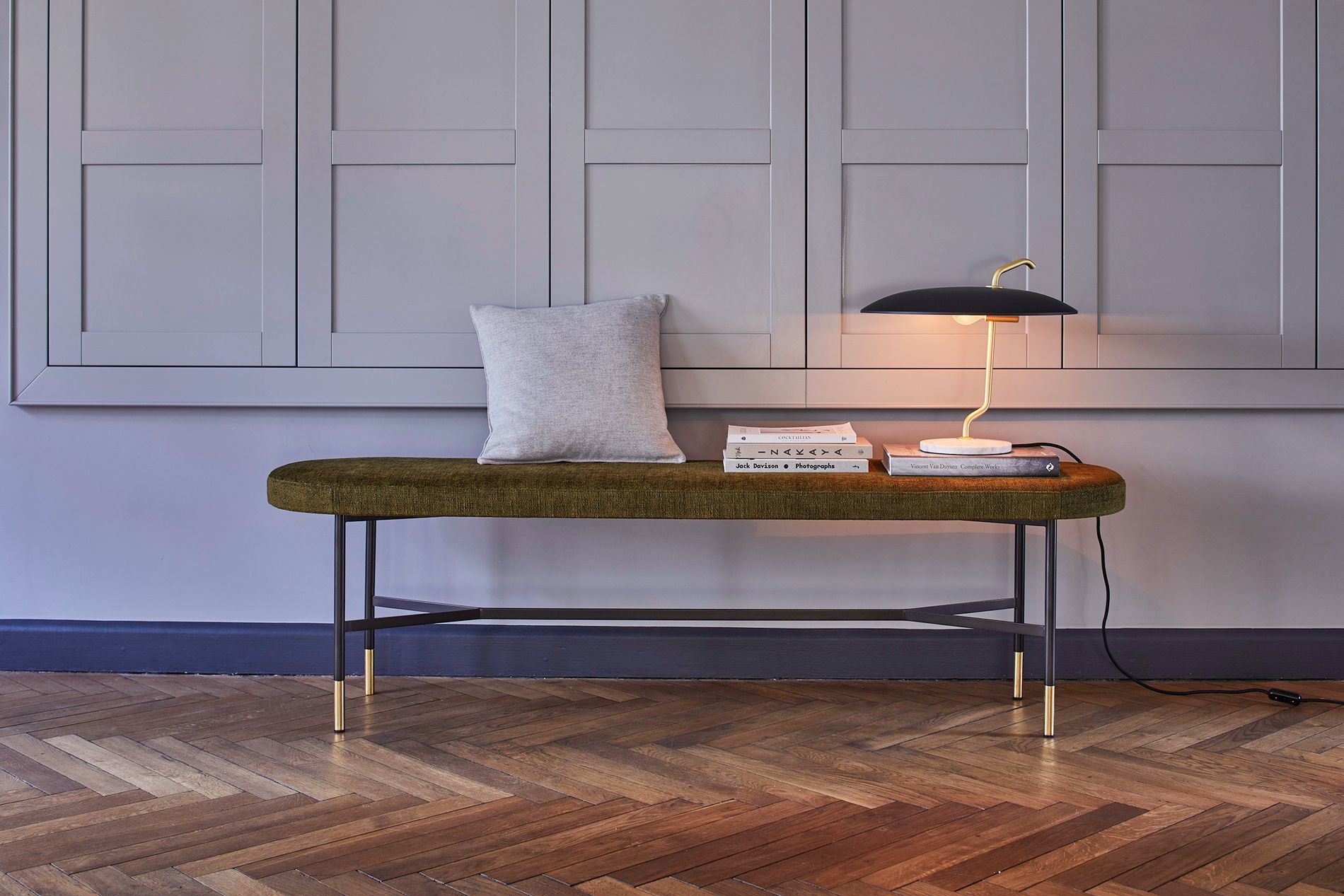 HARRI Upholstered fabric bench By MORE | design Peter Fehrentz