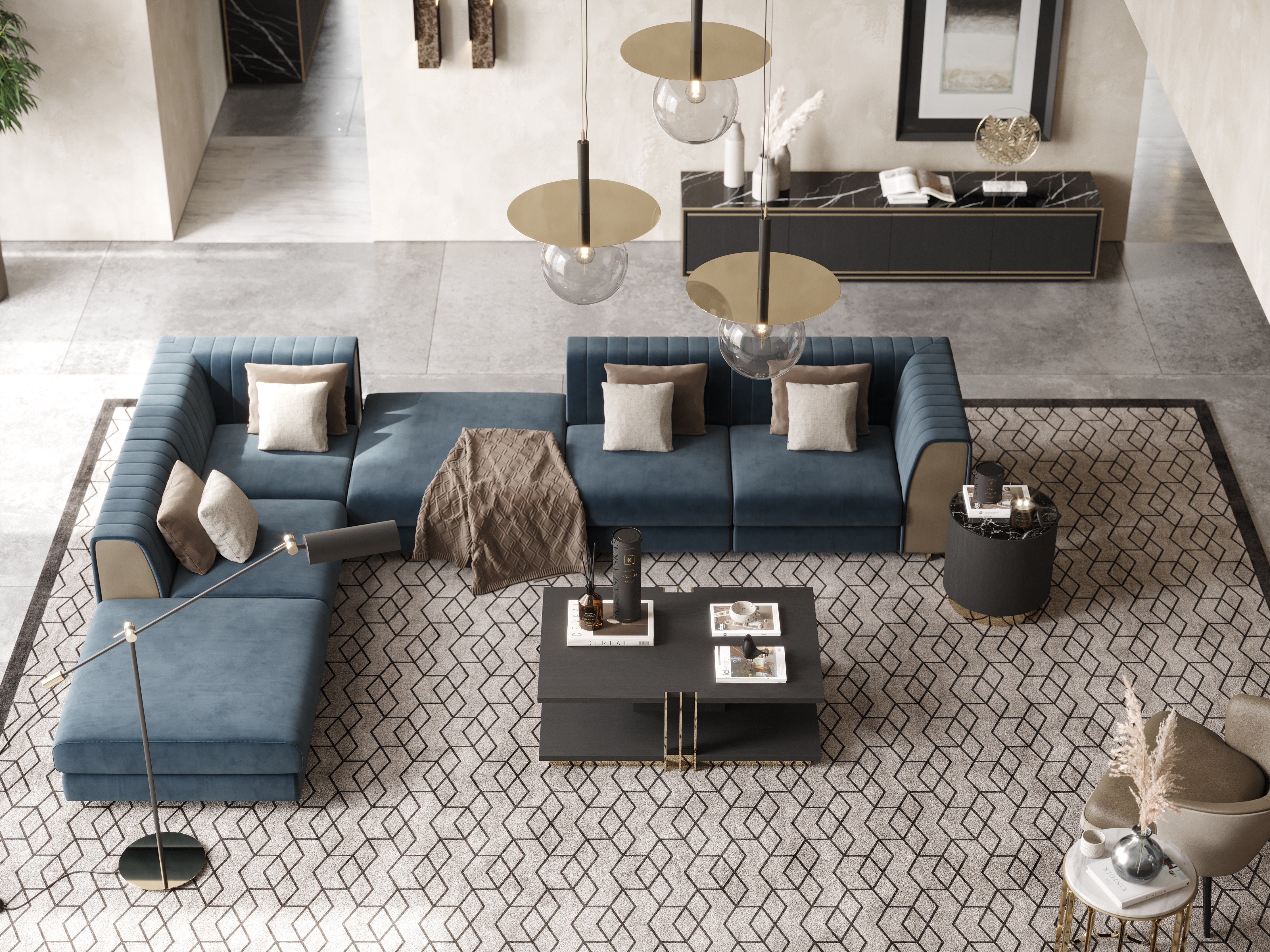 HARRY Sectional fabric sofa By Laskasas
