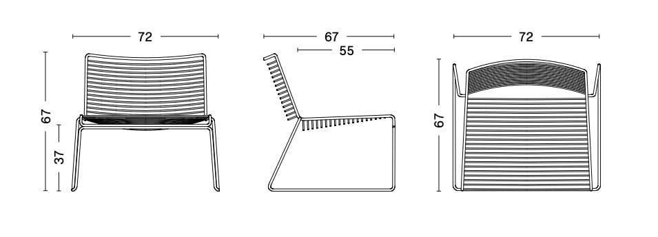HEE Stackable powder coated steel easy chair By Hay | design Hee Welling
