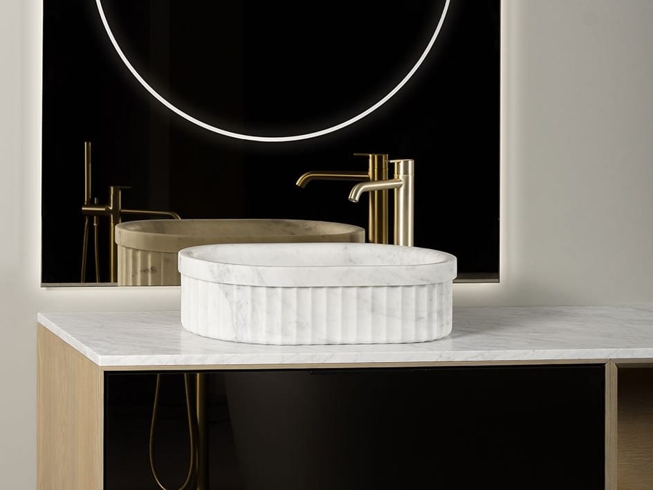 HERITAGE Countertop Carrara marble washbasin By INBANI | design Patrick ...