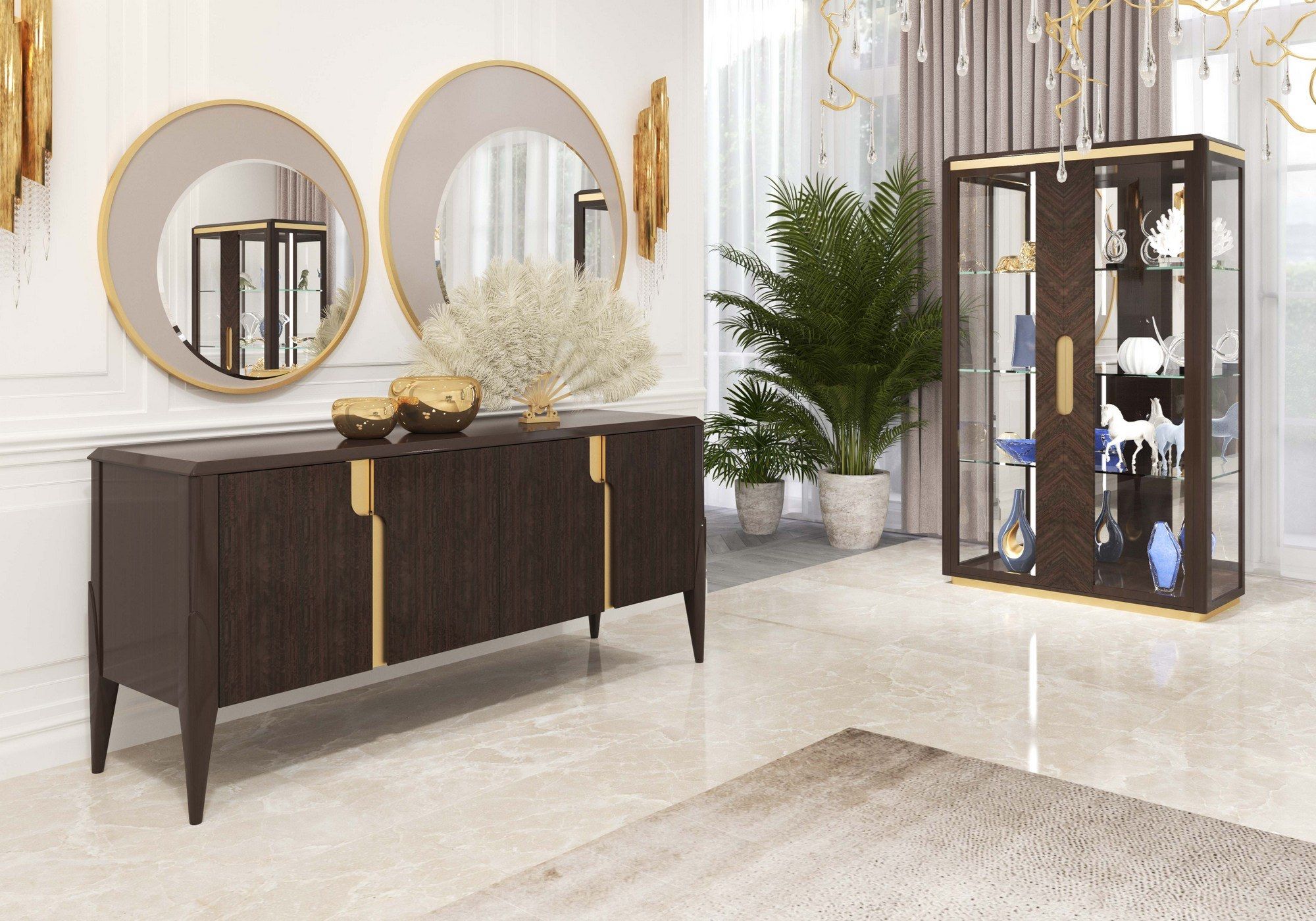 HERMES | Display cabinet Wood veneer display cabinet By Guerra Vanni