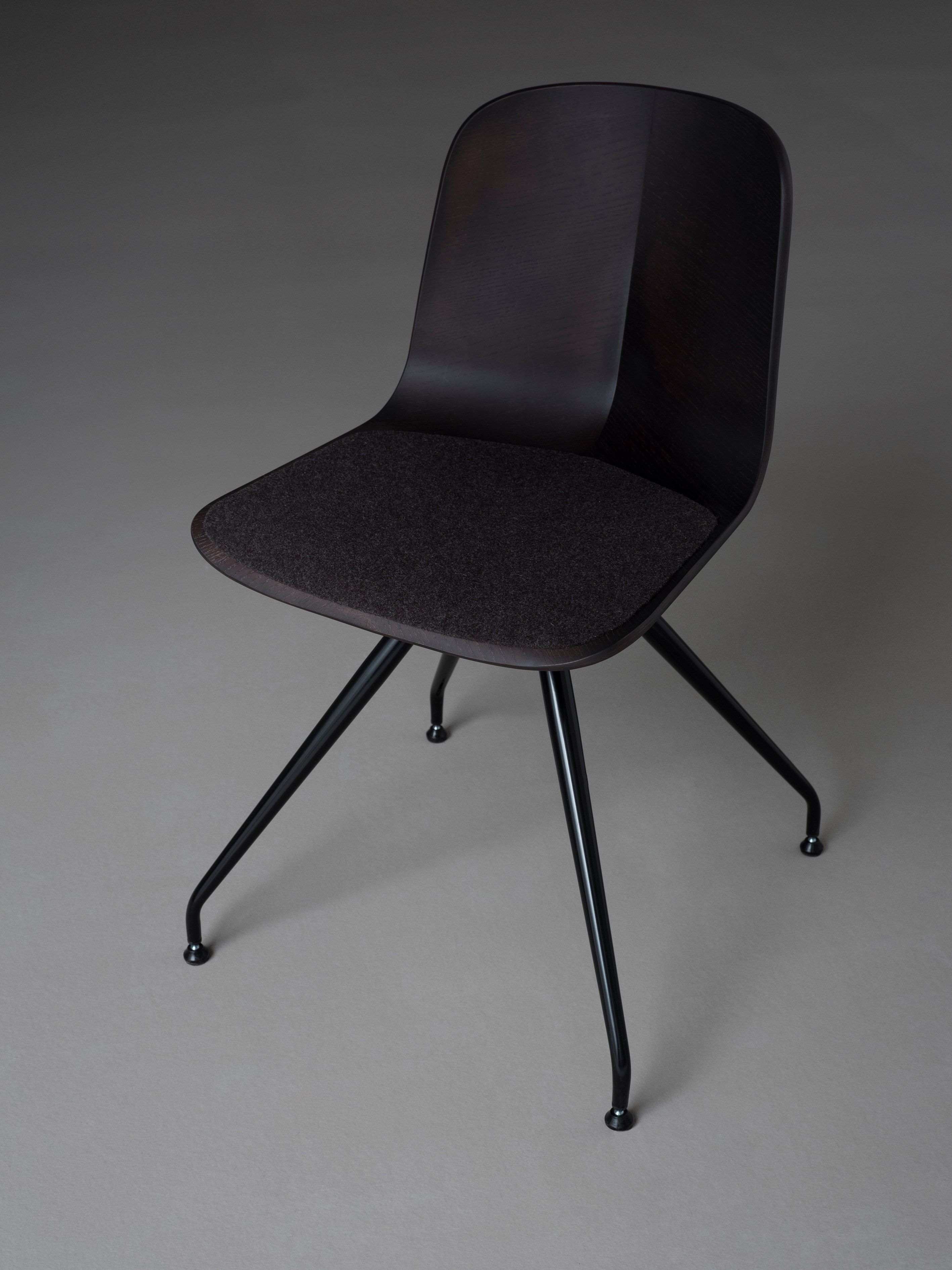 HERRINGBONE - CONTRACT Swivel trestle-based steel and wood chair By ...