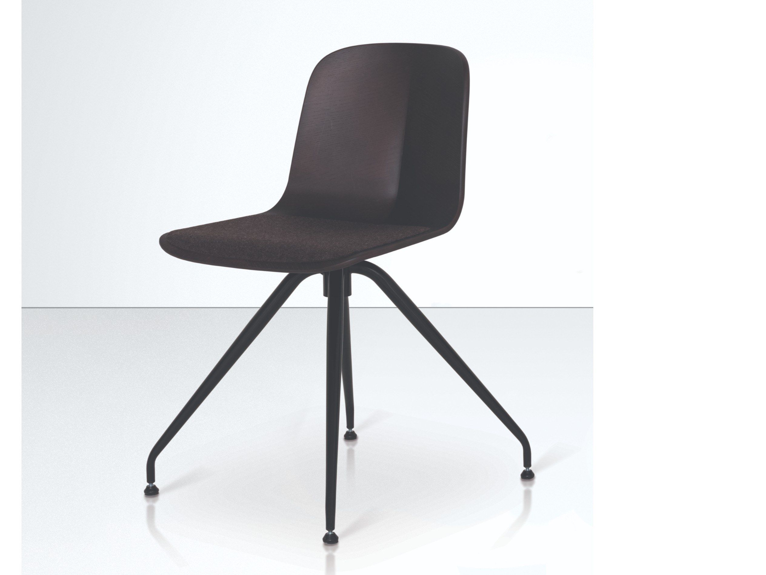 HERRINGBONE - CONTRACT Swivel trestle-based steel and wood chair By ...