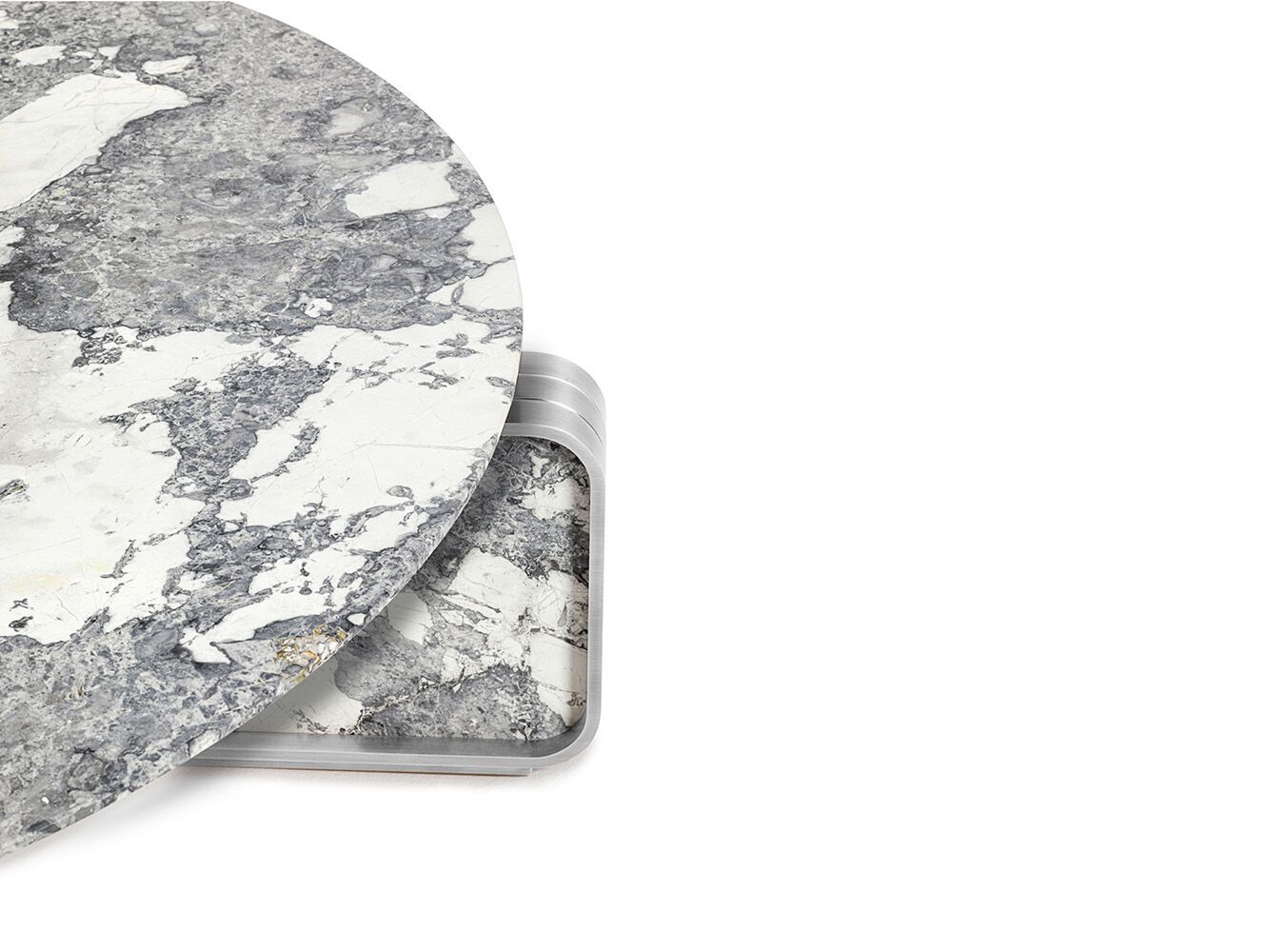 NOVA Low round marble coffee table By HESSENTIA | Cornelio Cappellini | design Luca Erba